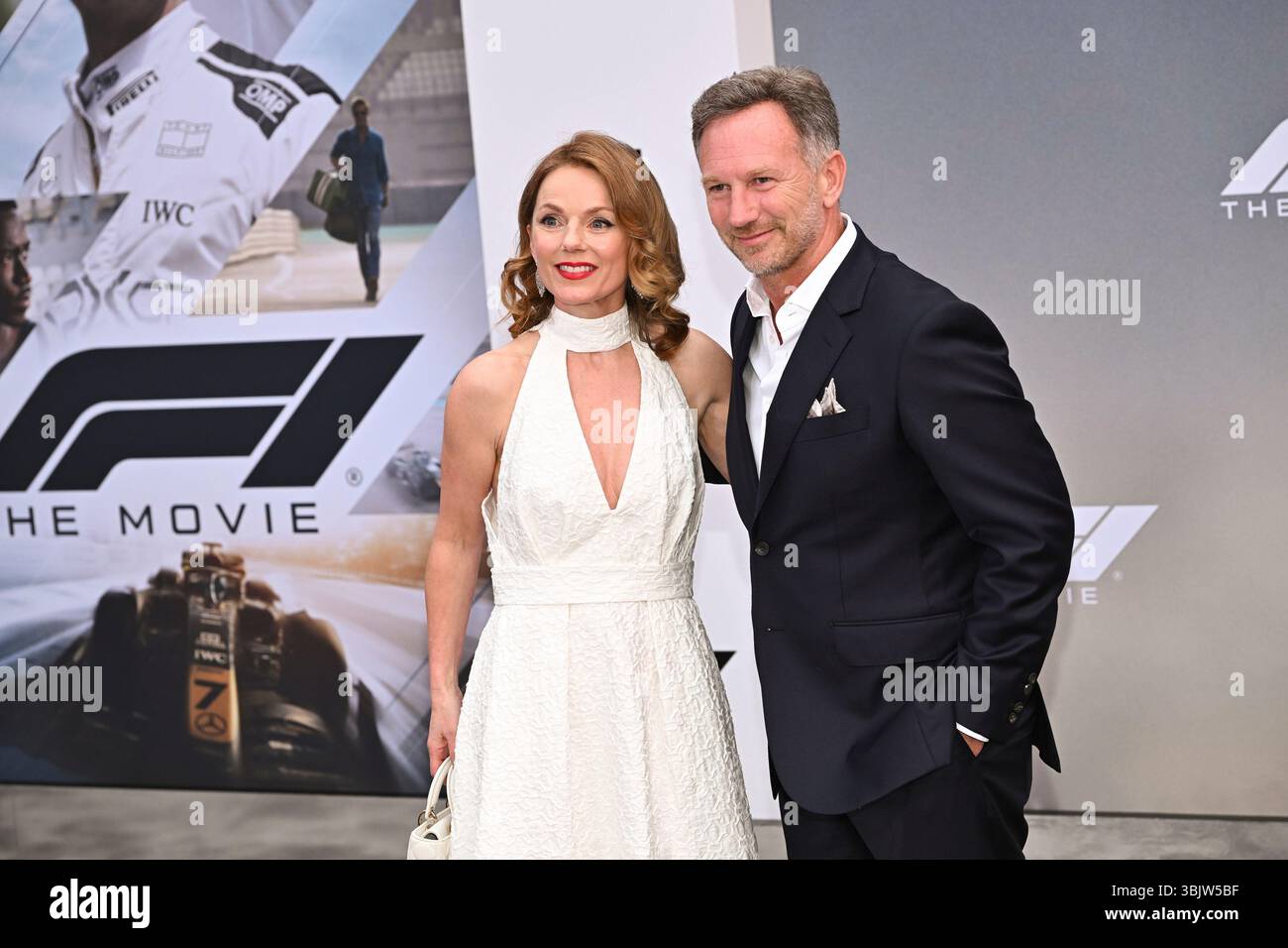 Geri Halliwell, left, and Christian Horner attend the world premiere of ...