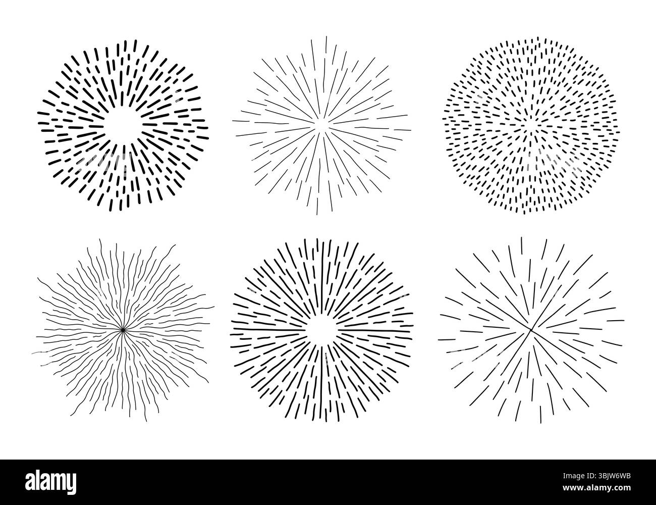 Abstract doodle fireworks set Stock Vector Image & Art - Alamy