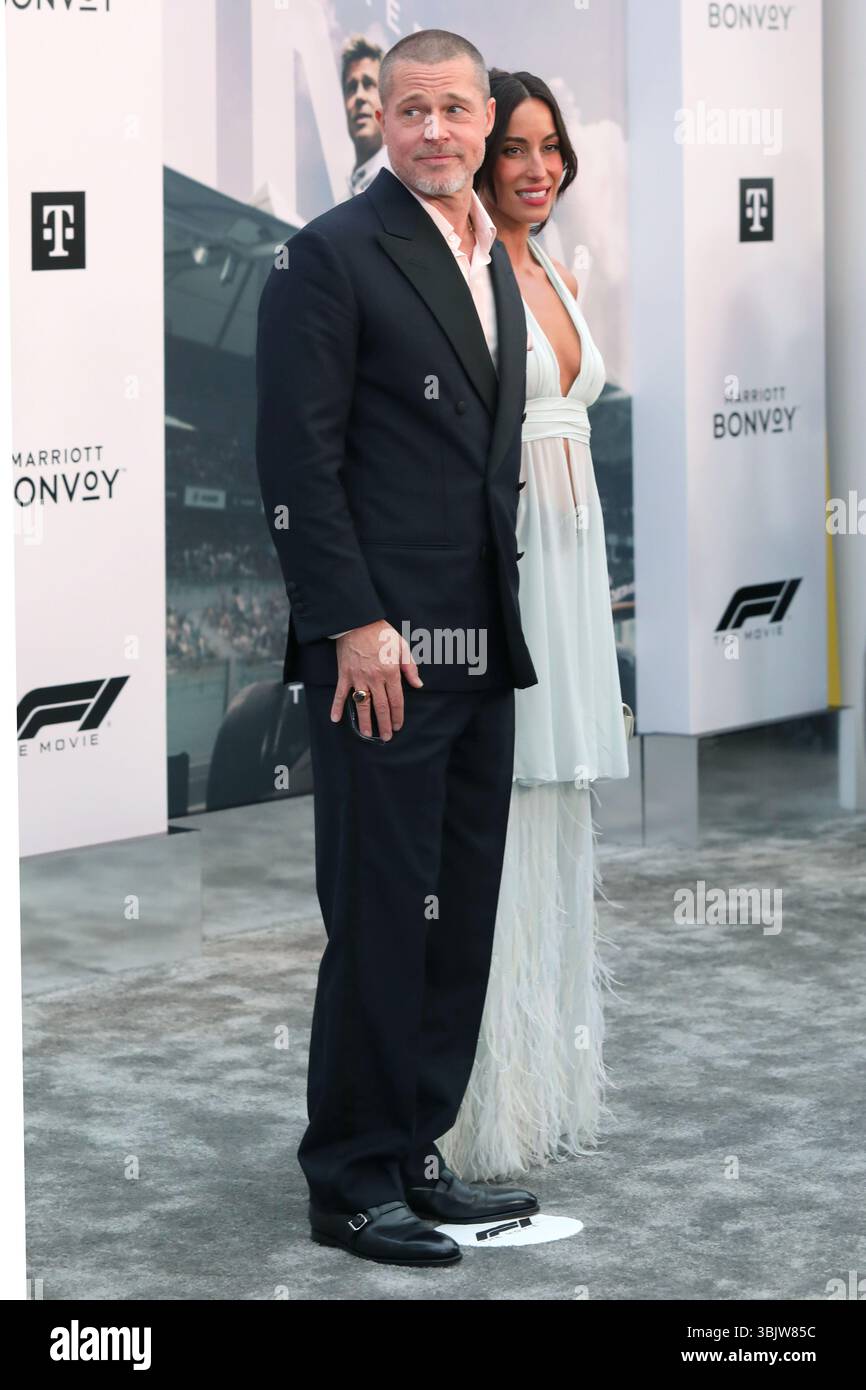 New York, New York, USA. 16 June 2025. Brad Pitt and Ines de Ramon ...