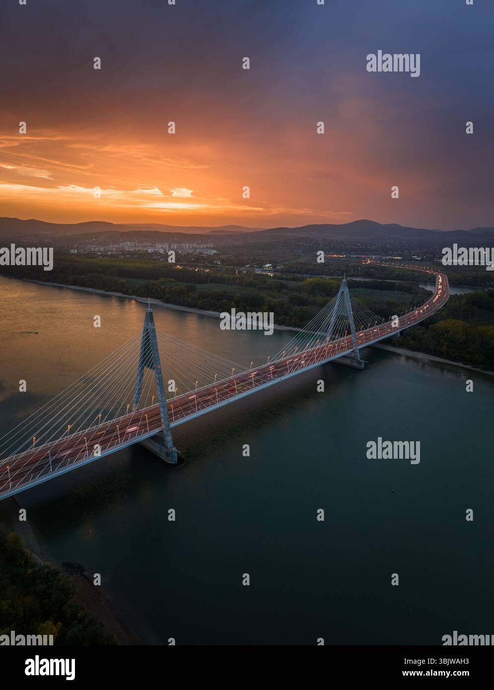 Aerial view megyeri bridge hi-res stock photography and images - Alamy