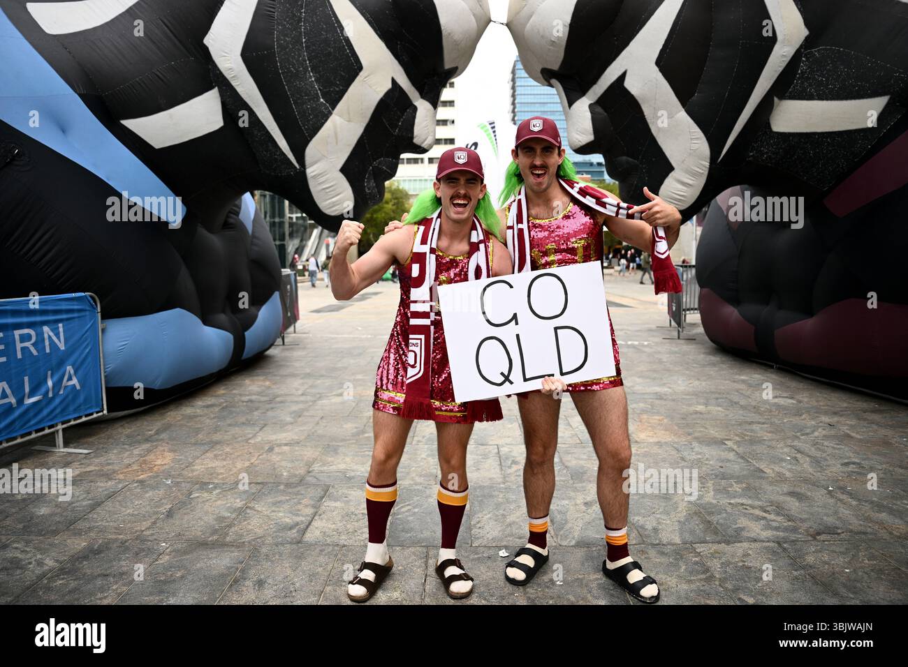 Perth, Australia. 17th June, 2025. Bailey and Lachlan Carter pose for a ...