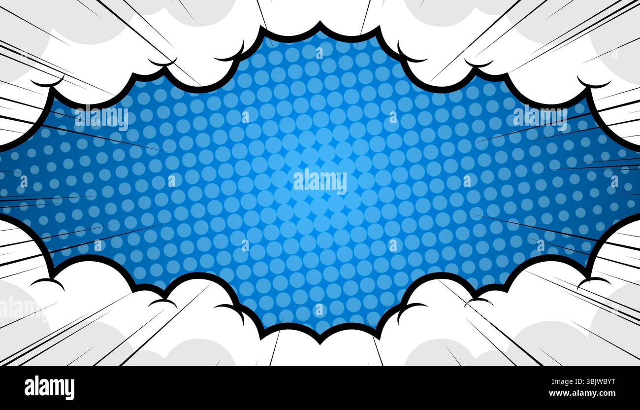 Comic Cartoon Background Design Template. vector illustration Stock ...
