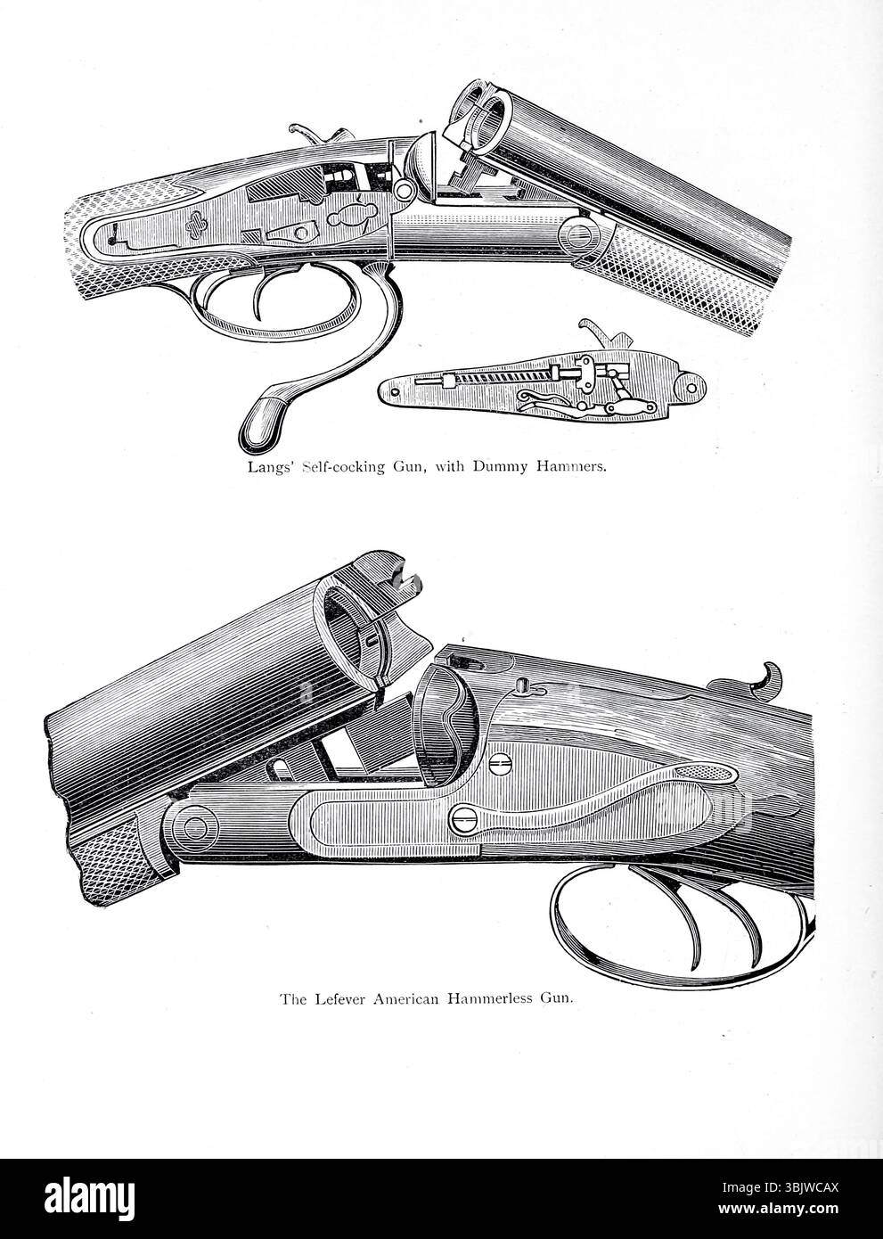 Langs' Self-cocking Gun, with Dummy Hammers. [TOP] The Lefever American ...