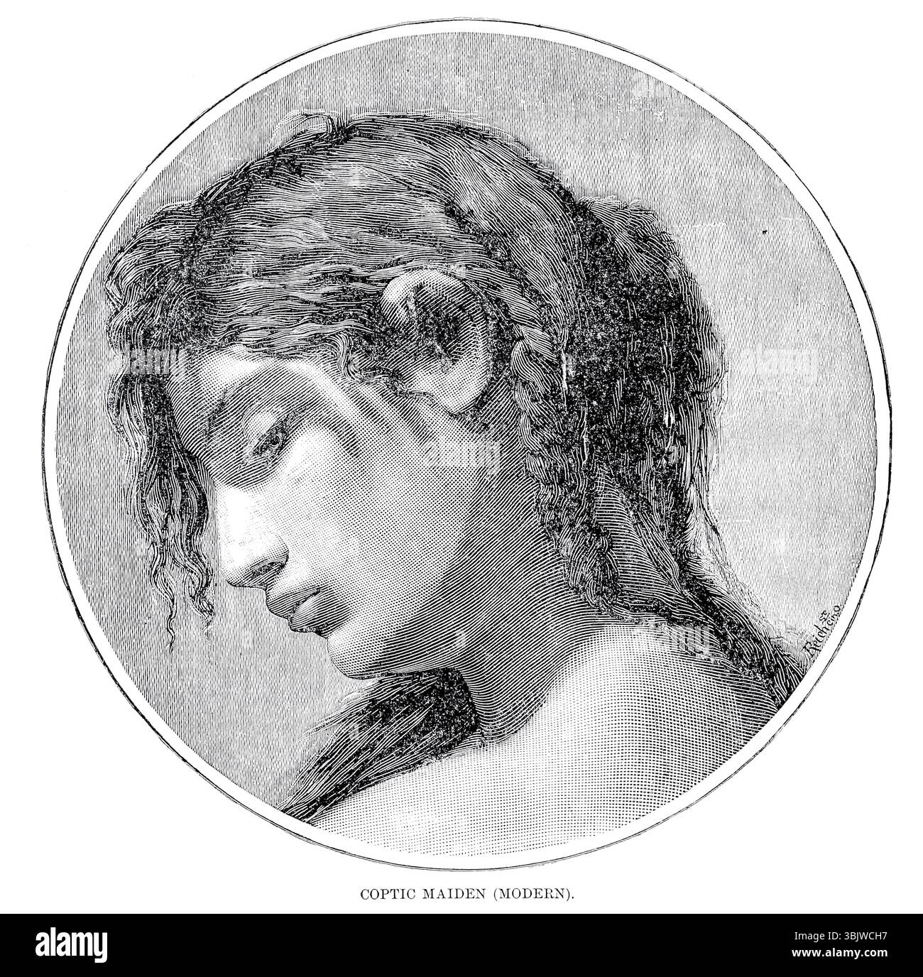 Portrait of a Coptic Maiden from BOOK I Egypt in volume 9, of Ridpath's ...