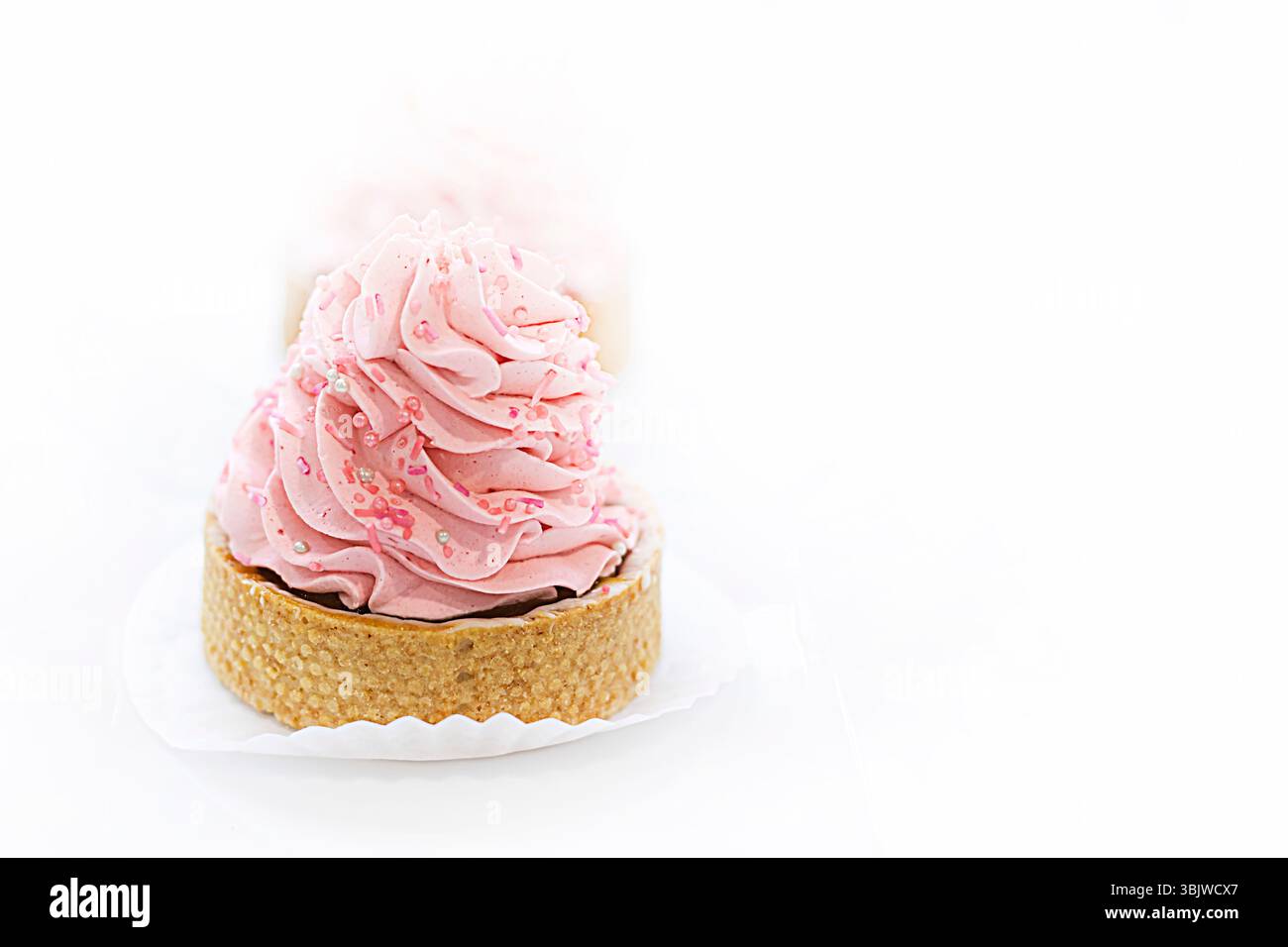 shortbread cake with pink berry butter cream Stock Photo - Alamy