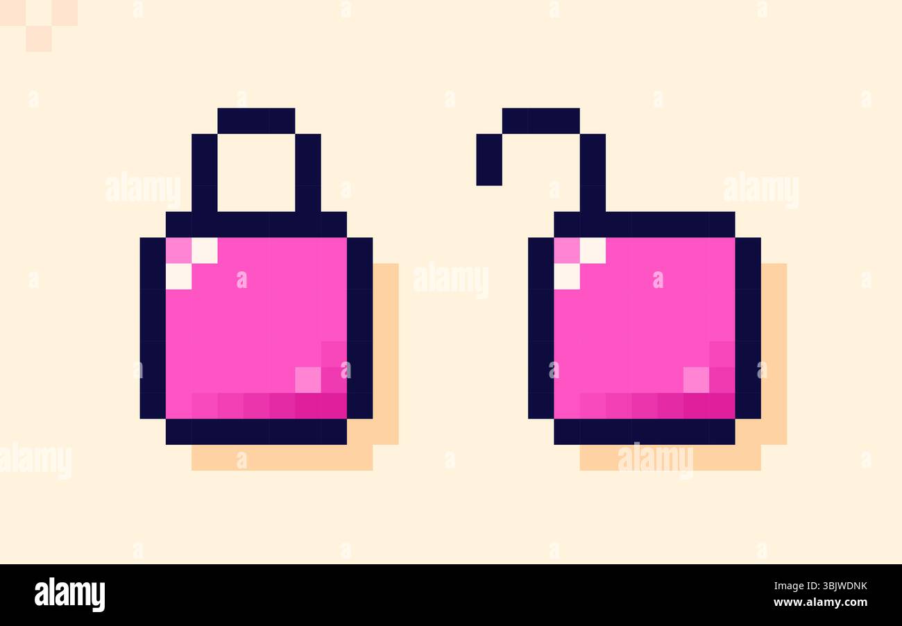 8 bit icon of an open and closed lock Stock Vector Image & Art - Alamy