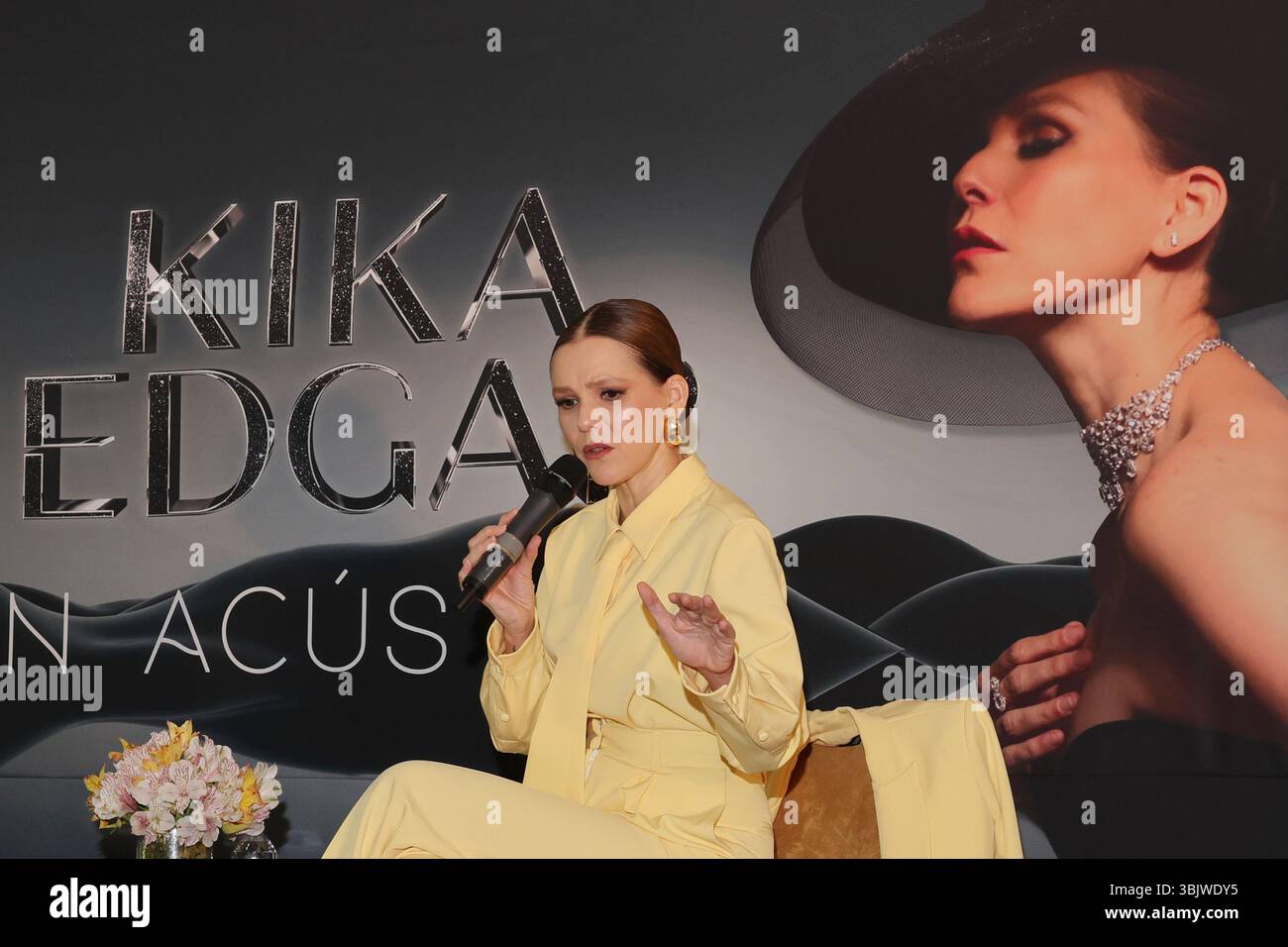 Singer Kika Edgar speaks during a press conference to announce her ...