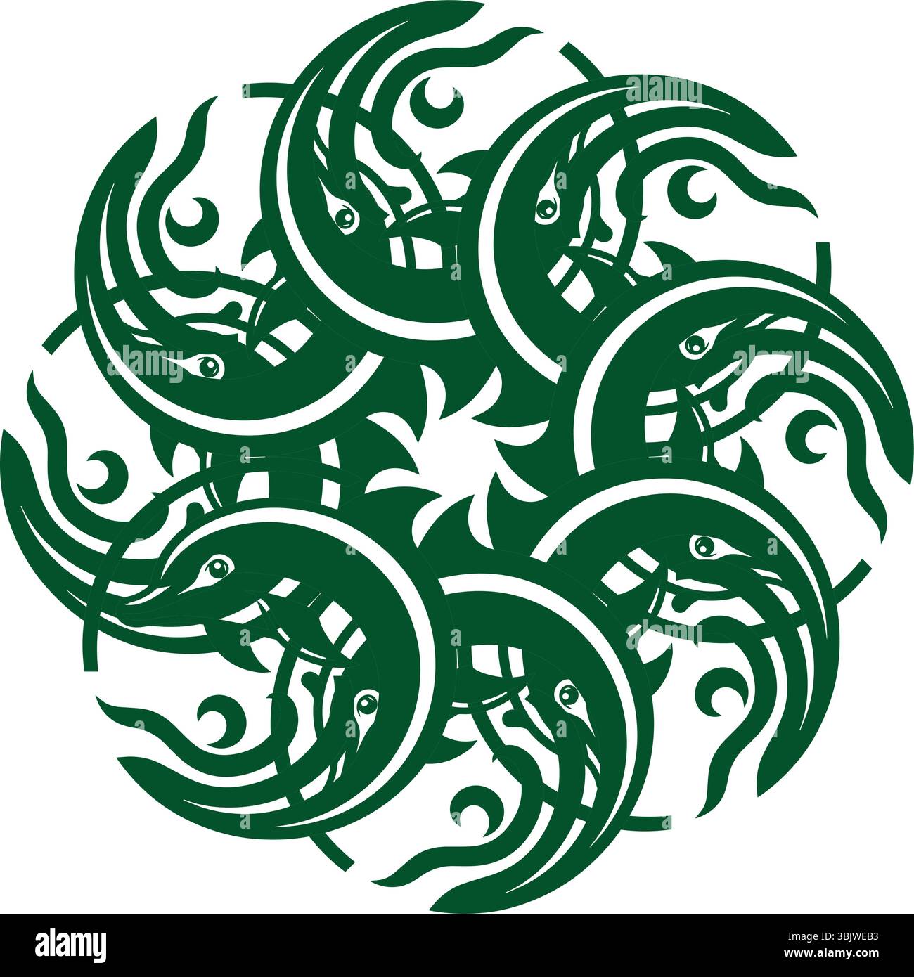 An elegant abstract digital art piece featuring a symmetrical circular ...