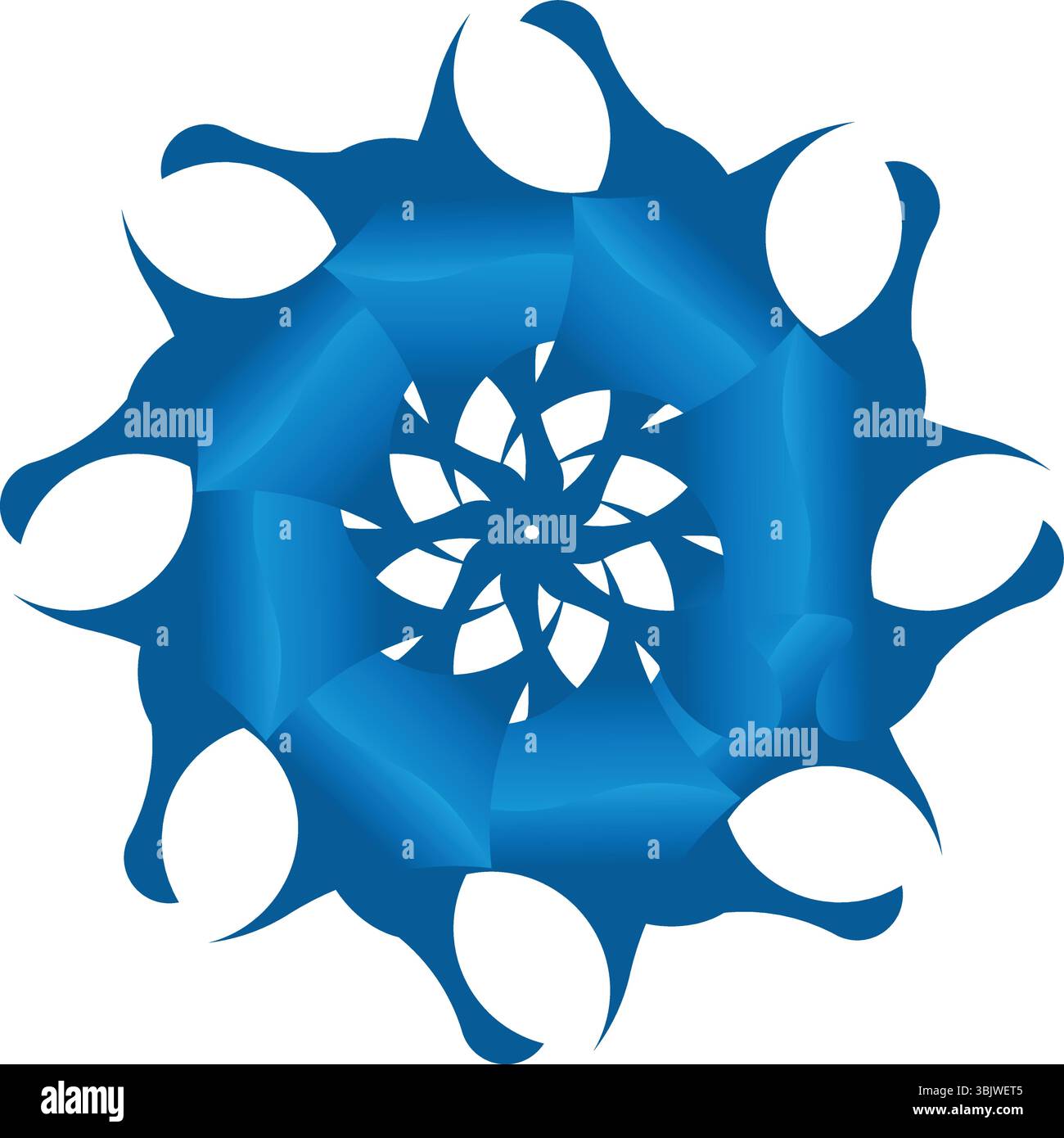 An intricate and dynamic abstract symmetrical circular design featuring ...