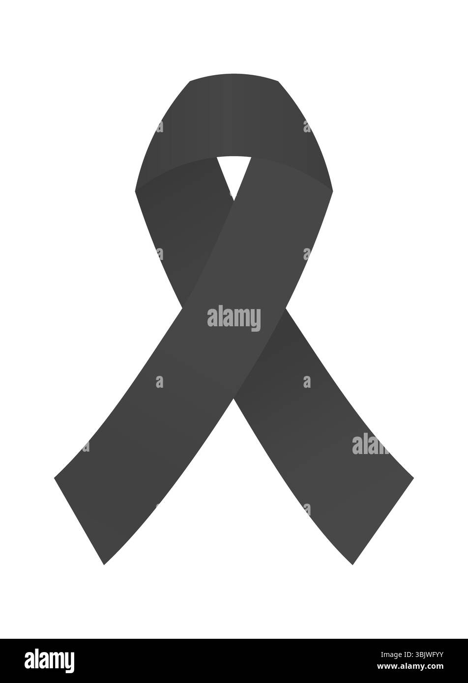 Black awareness ribbon symbolizing mourning, remembrance, and support ...
