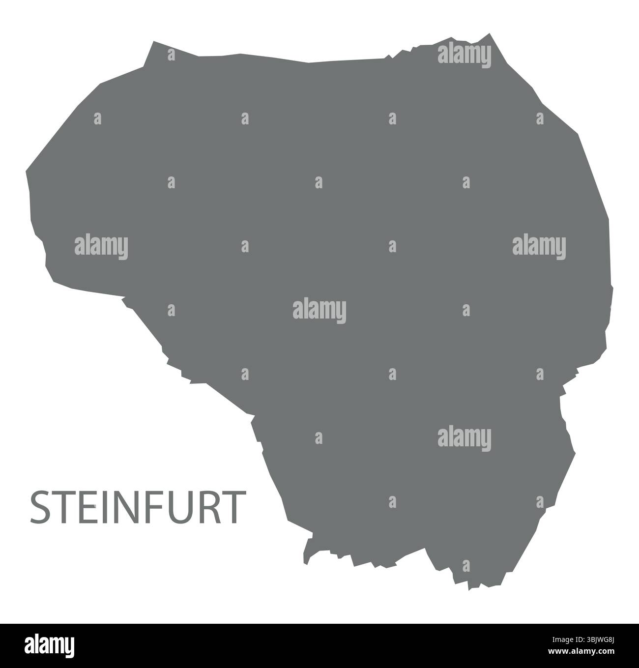 Steinfurt city map with boroughs grey illustration silhouette shape ...