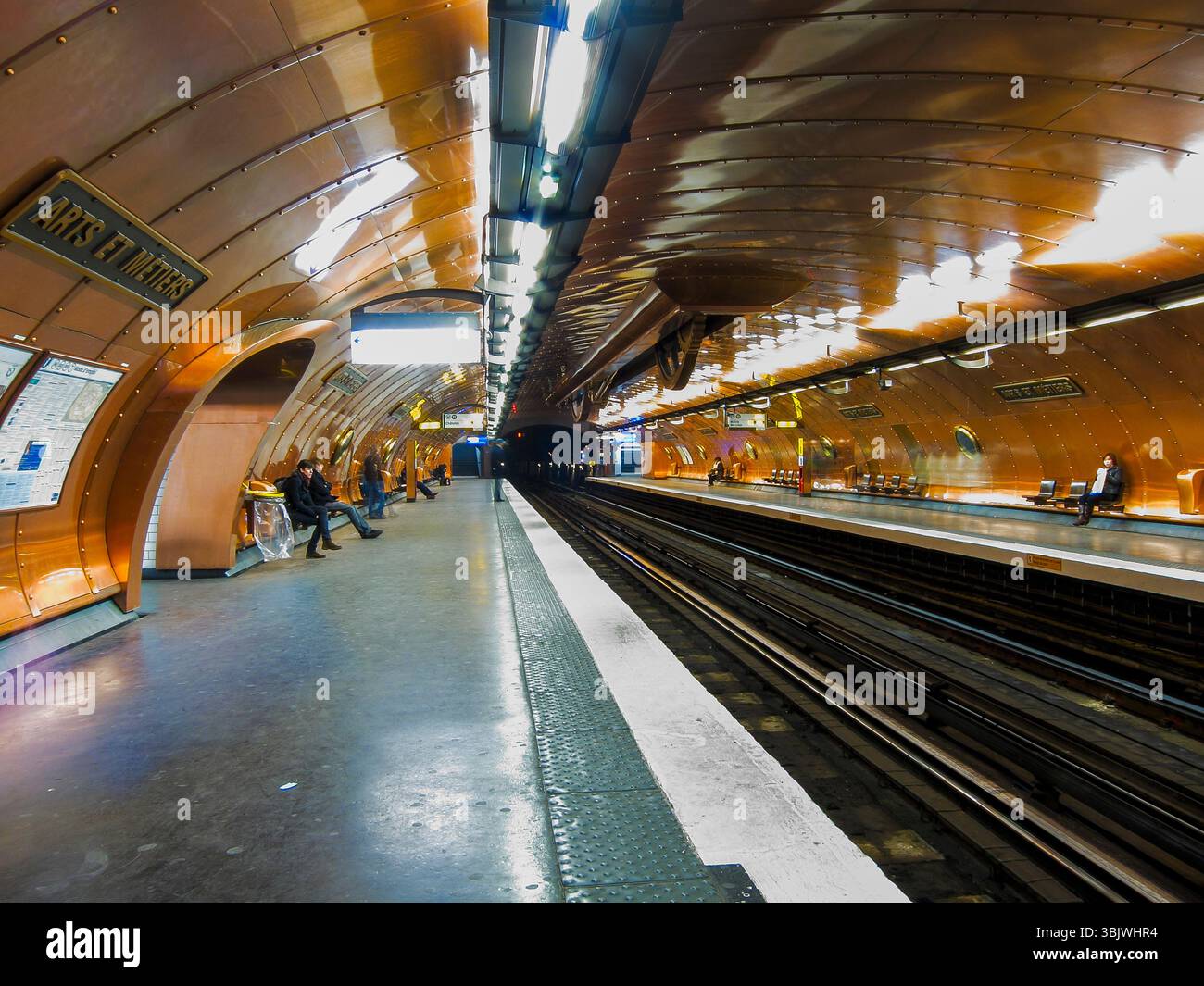 Paris, France, Wide Angle View, in side, Industrial Design, Paris Metro ...