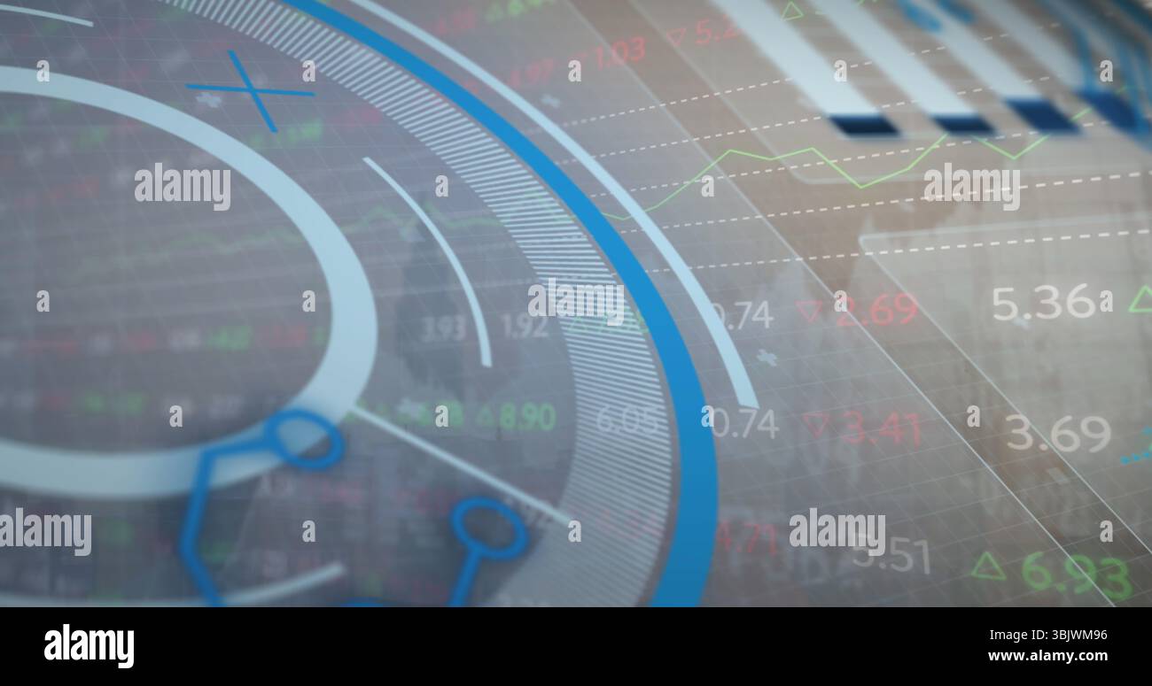 Displaying circular gauge with floating numerical tickers and line ...