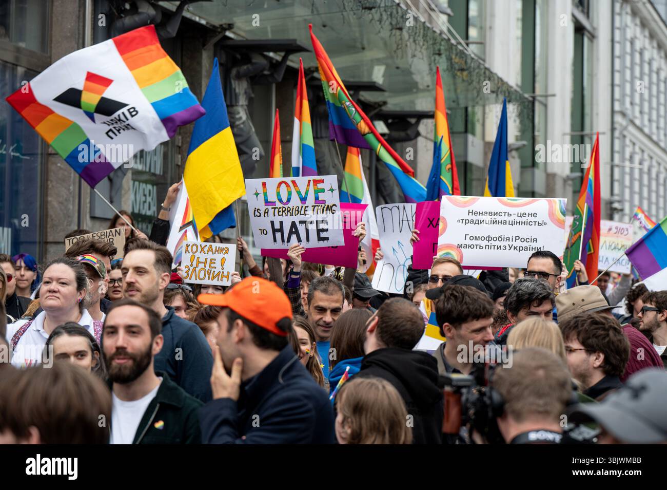 Non Exclusive: Demonstrators take to the streets during the KyivPride ...