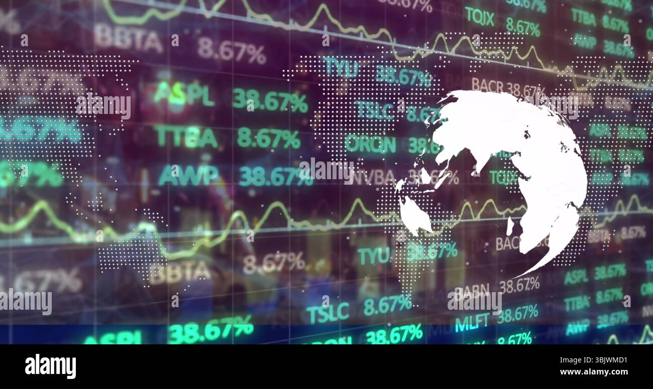 Overlaying stock tickers percentages hi-res stock photography and ...