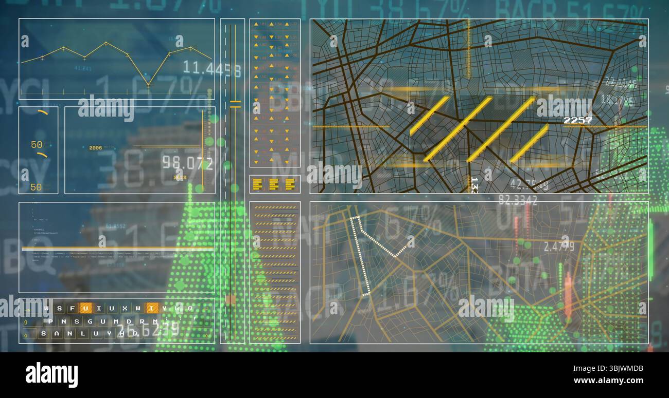 Stylized analytics interface showing charts hi-res stock photography and images - Alamy