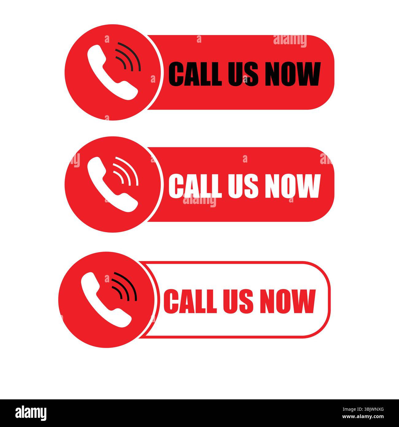 Call Us Now Button Icons – Red Phone Contact Badge Vector Set Call us ...