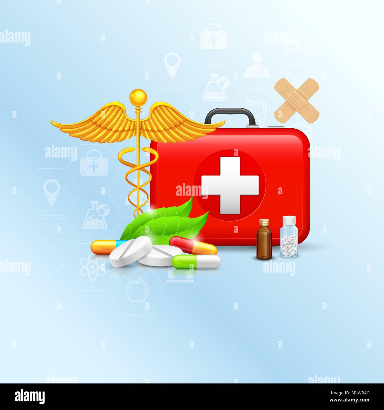 illustration of Healthcare and Medical background with medicine and ...