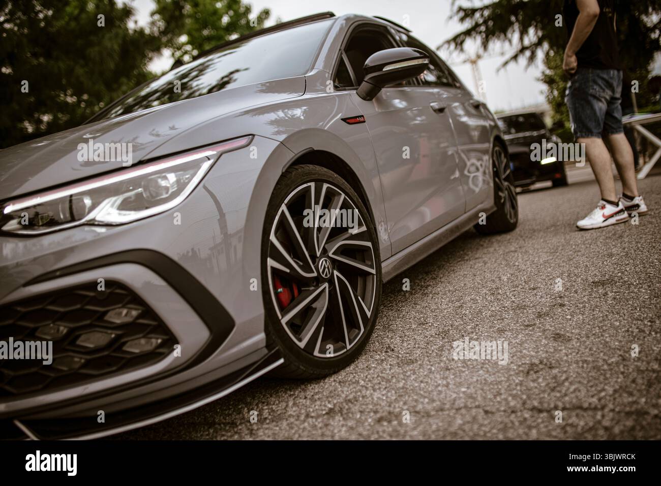 Rome, italy 17 june 2025, modern hatchback parked, showing its front ...