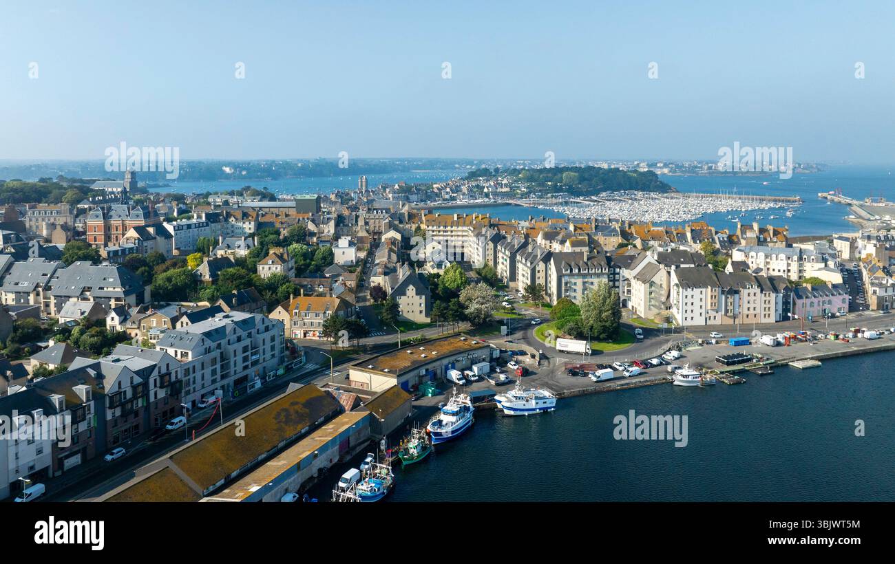 Saint-Malo (Brittany, north-western France): aerial view of buildings ...