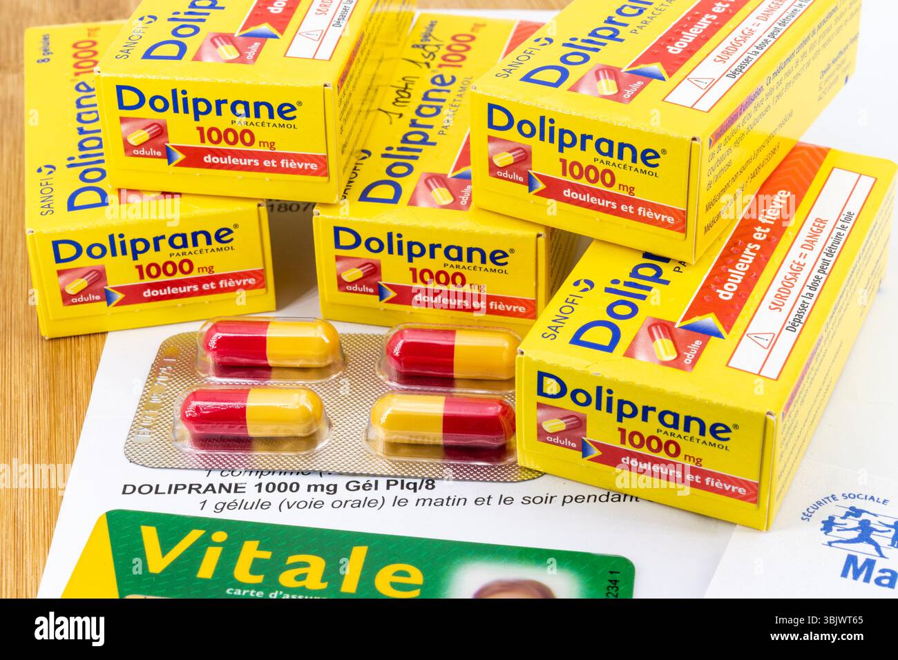 Doliprane paracetamol 1000mg tablets, Sanofi laboratory. Prescription ...