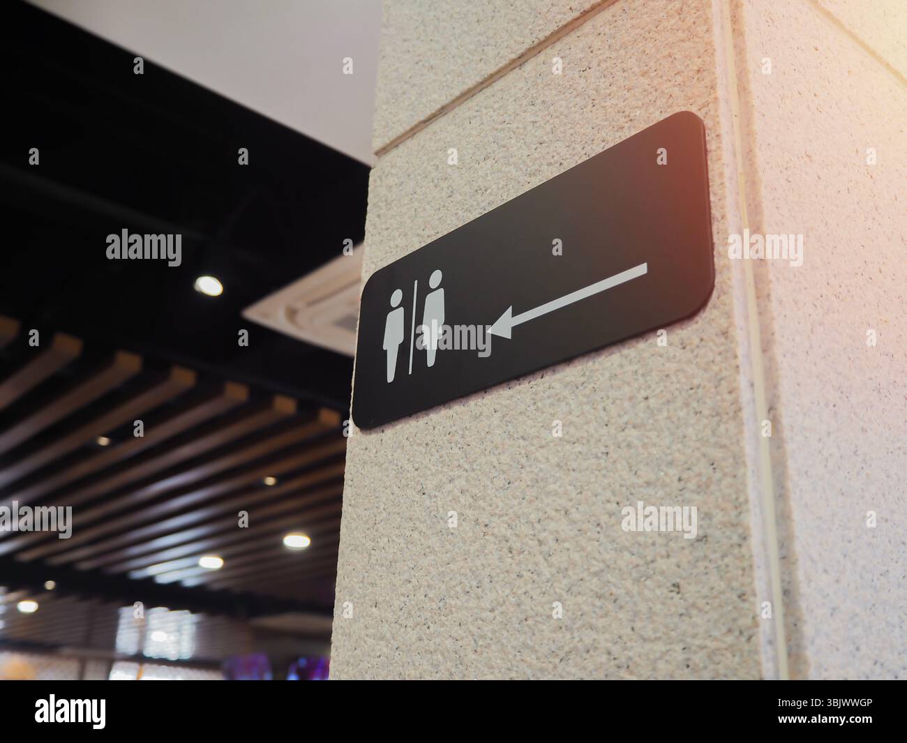 Men's and women's toilet sign on the wall. Unisex restroom sign board ...