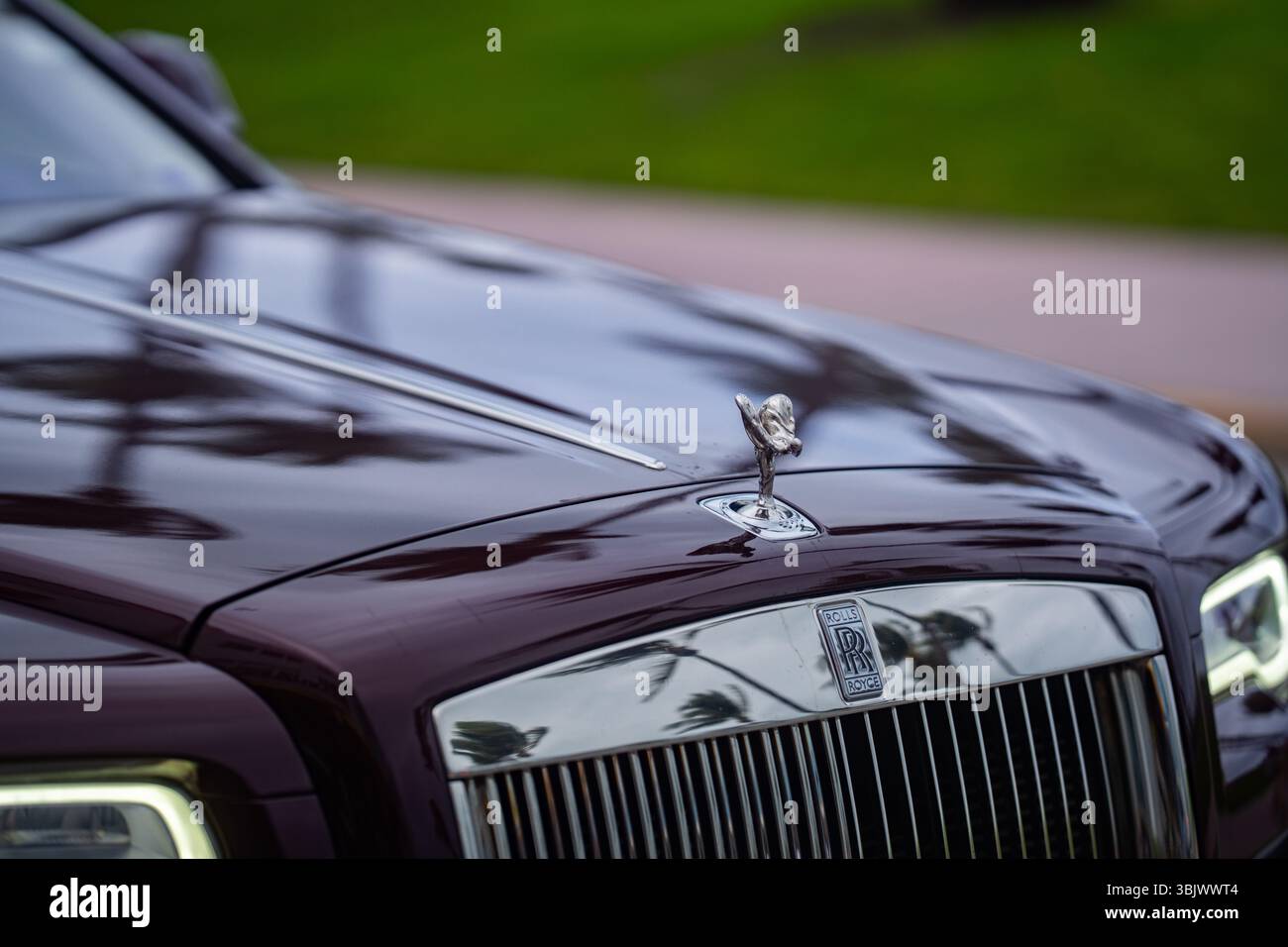 April 3, 2025. Miami. Rolls Royce luxury car. Phantom Rolls Royce on ...