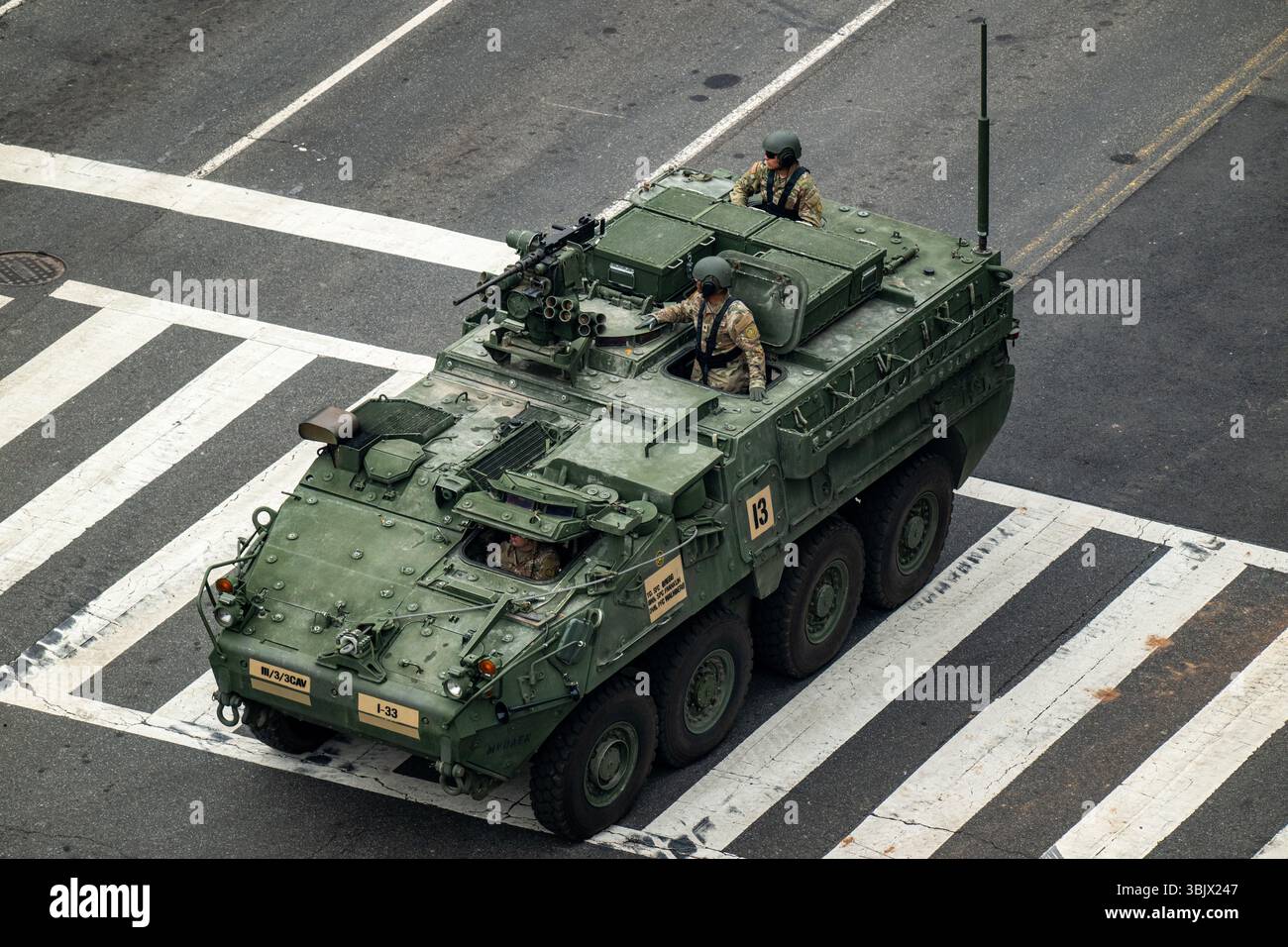 U.S. Army Soldiers operate a Stryker armored vehicle during the 250th ...