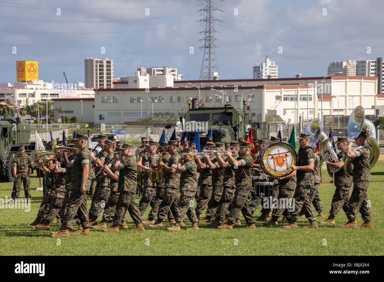 U.S. Marines with III Marine Expeditionary Force band perform during a ...