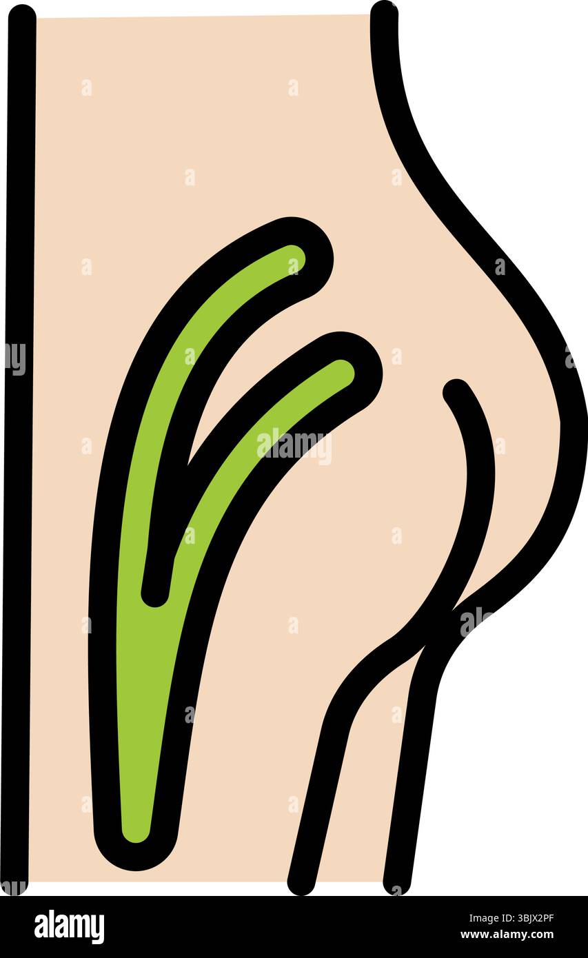 Hip joint kinesio tape strips color icon. Joints and ligaments support ...