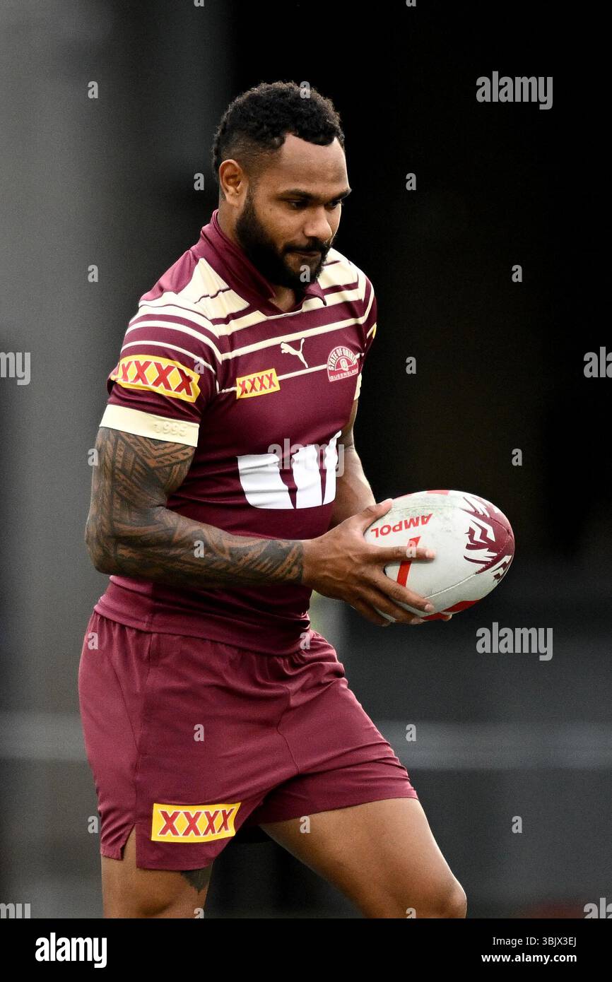 Hamiso Tabuai-Fidow during a Queensland Maroons State of Origin Captain ...