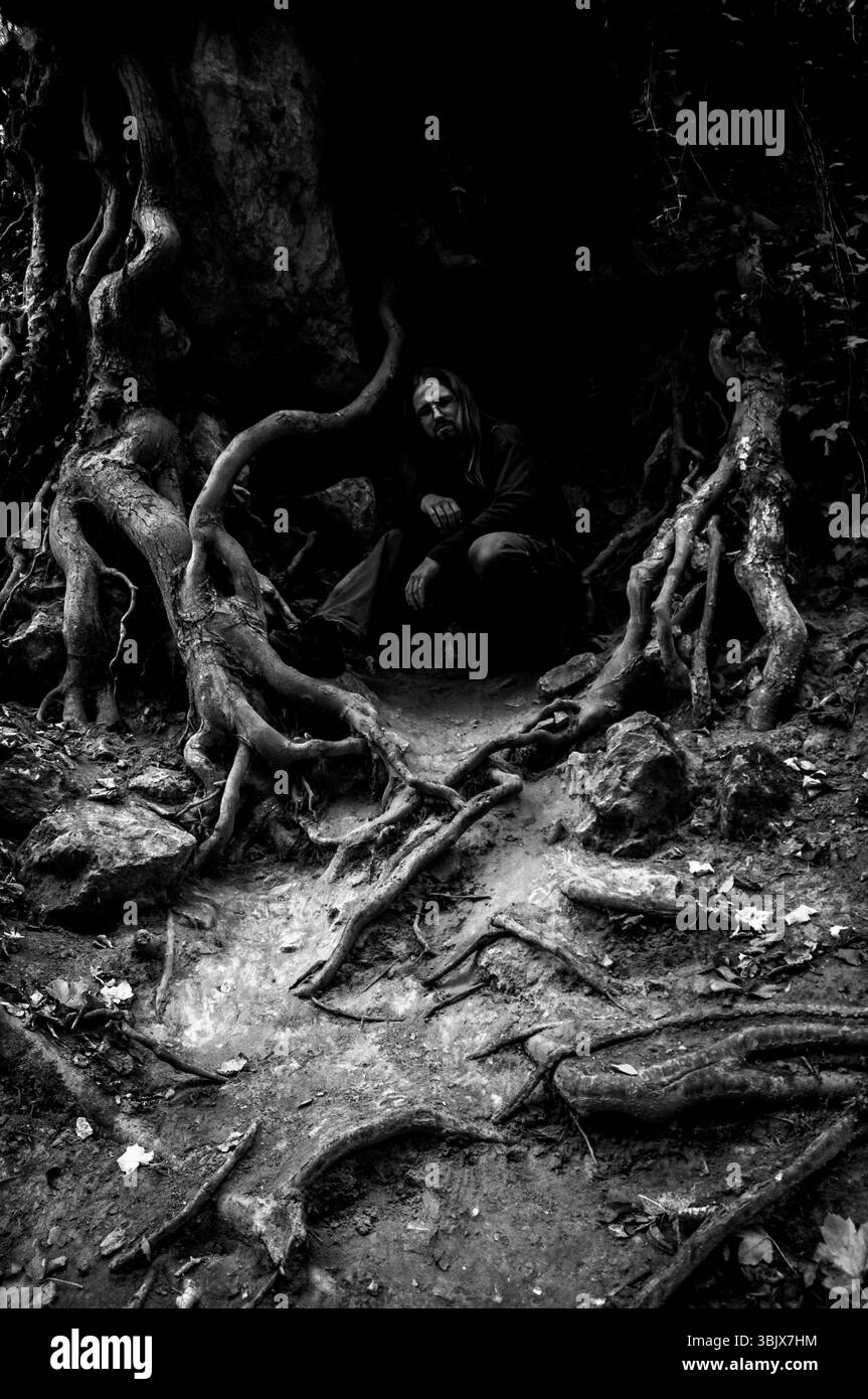 Autumn in wild forest Black and White Stock Photos & Images - Alamy