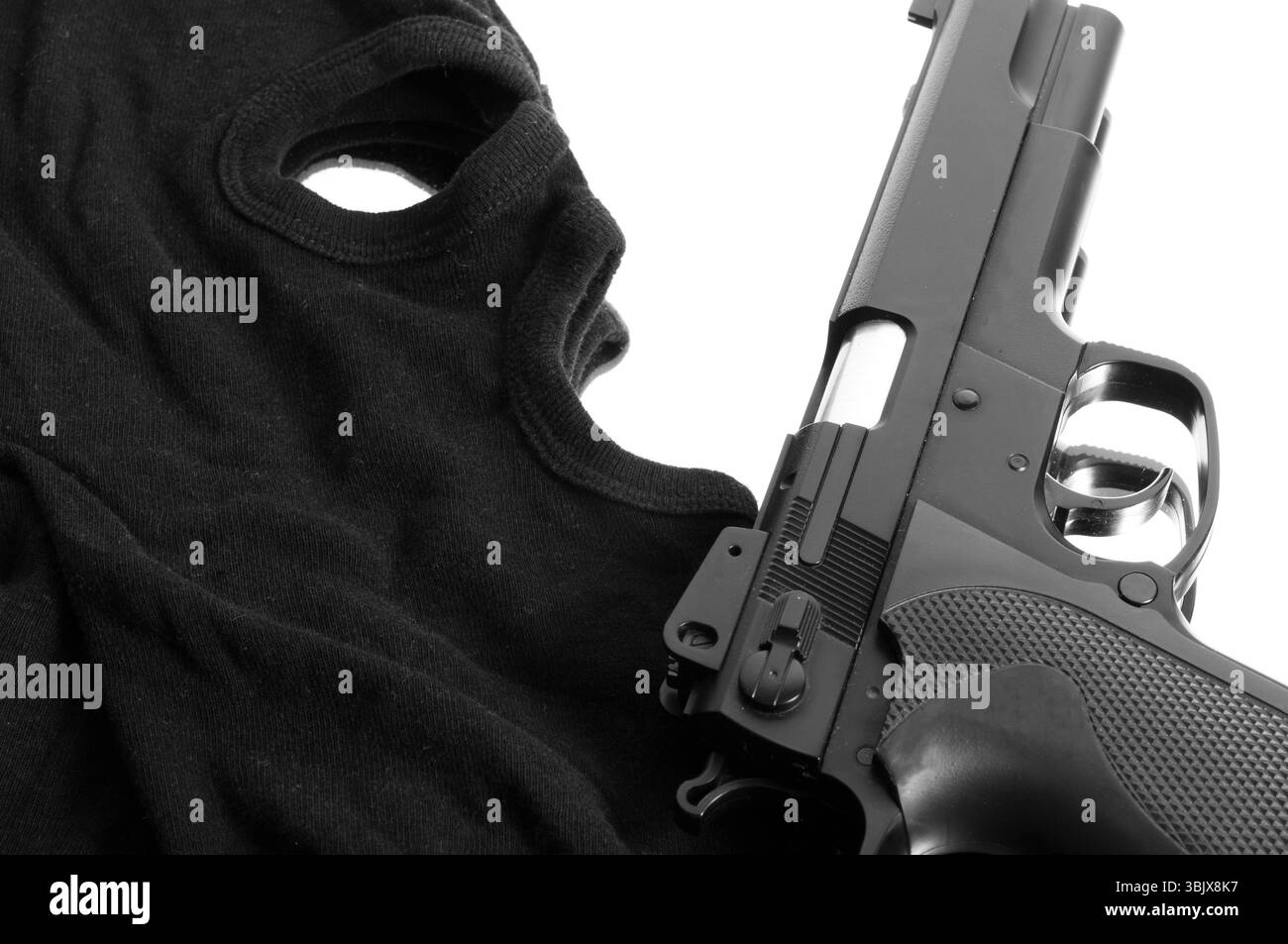 Gun and mask Black and White Stock Photos & Images - Alamy