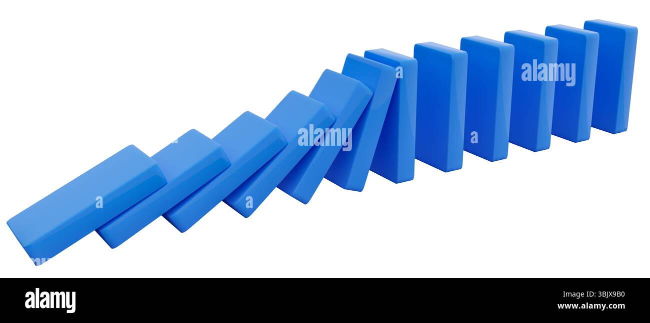 Strategic business failure and risk management shown through domino ...