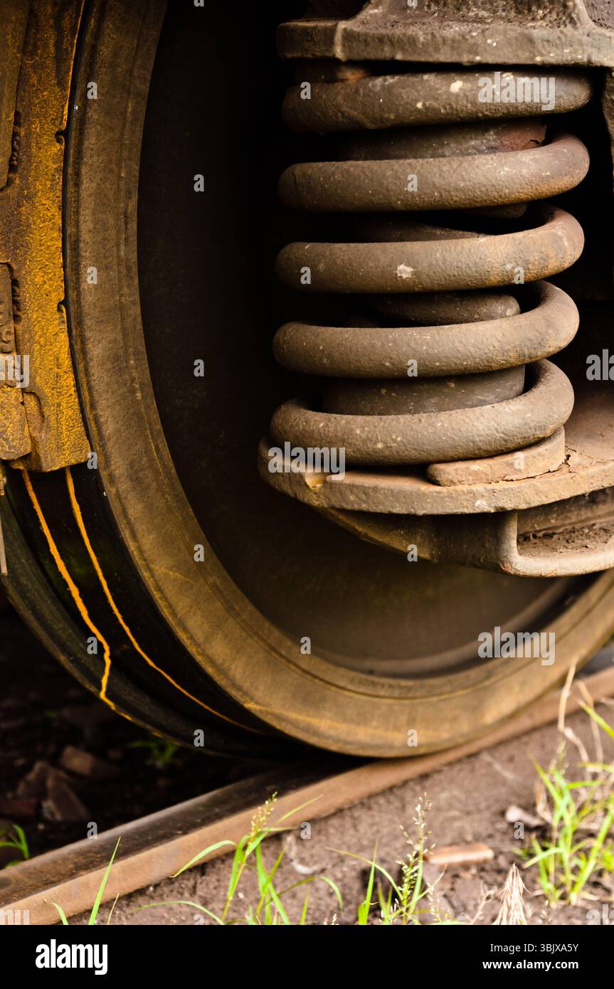 Red train on rail hi-res stock photography and images - Alamy