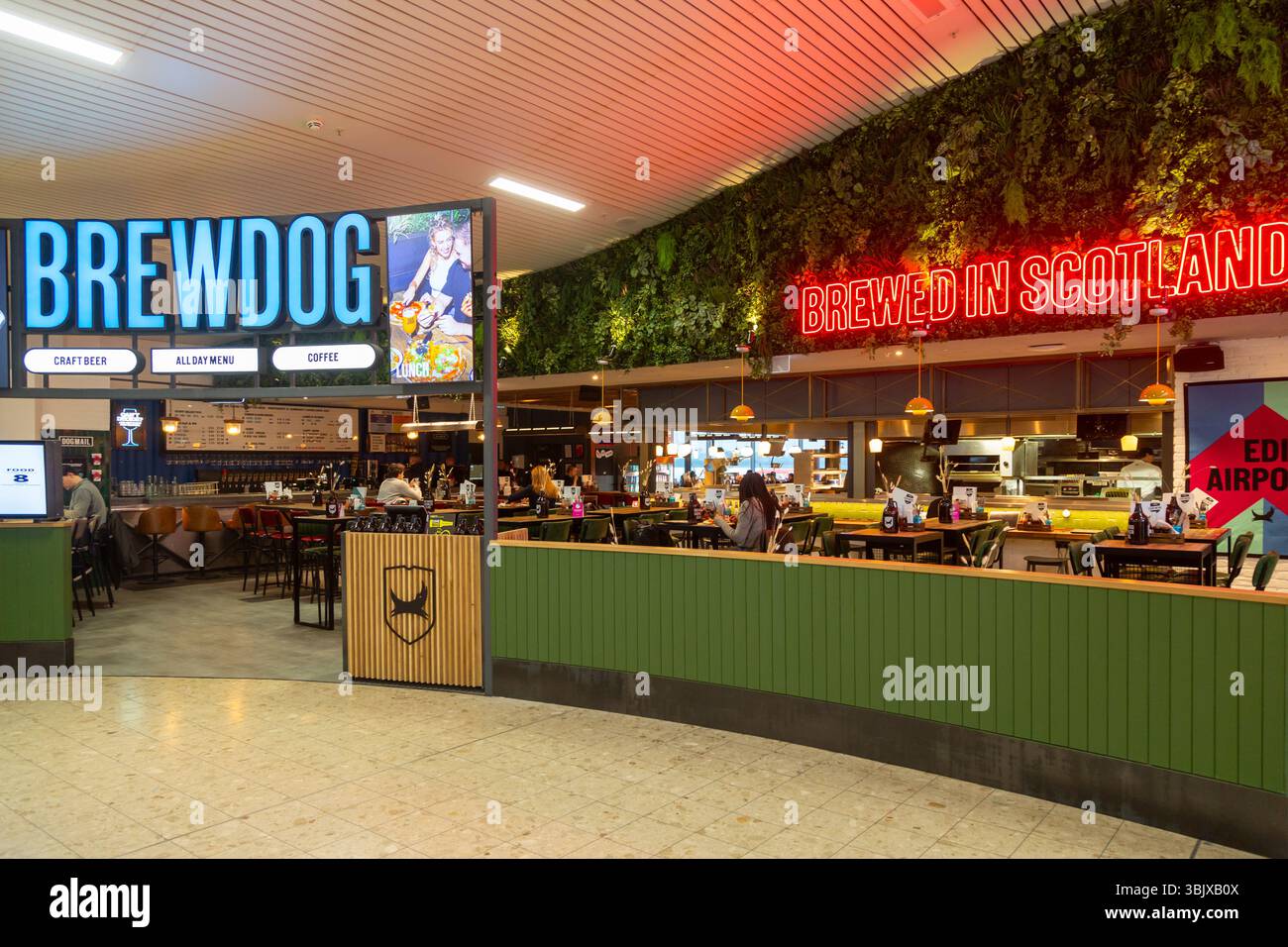 Brewdog bar in Edinburgh Airport departure lounge. Scotland Stock Photo ...