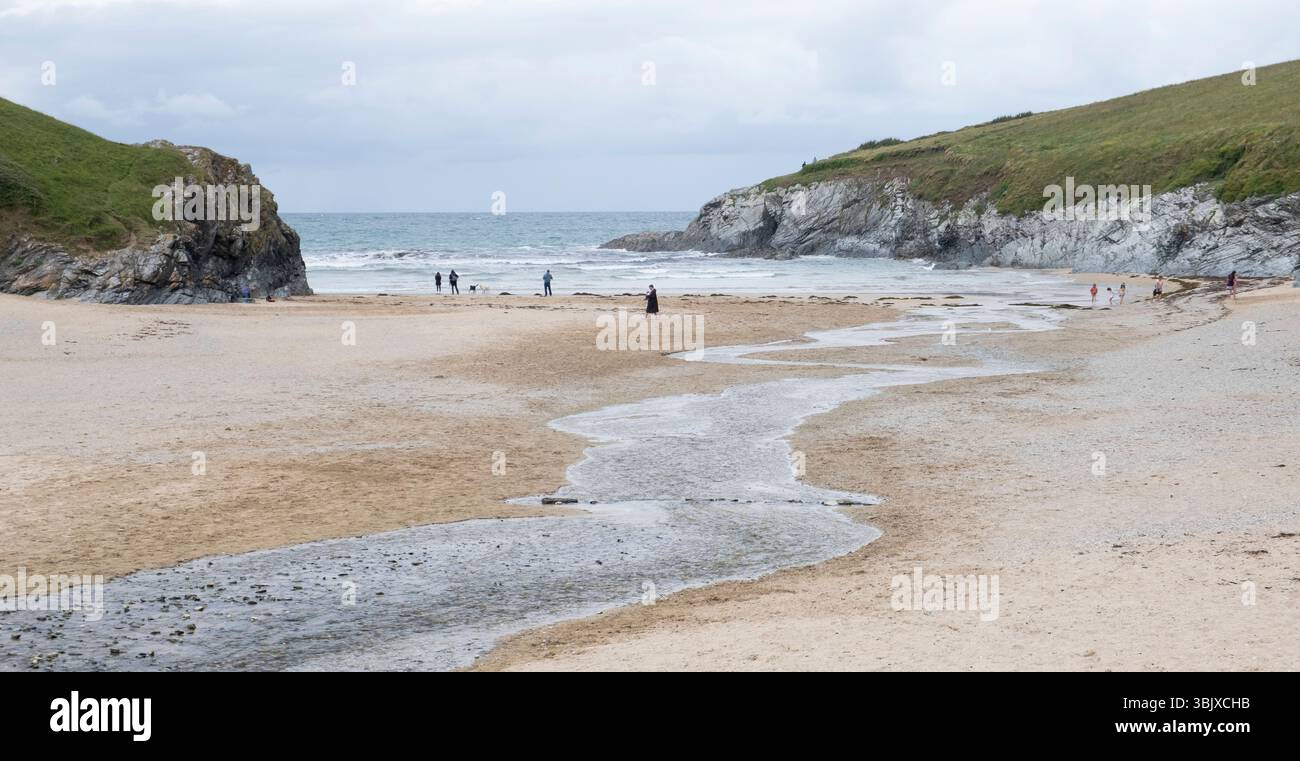 A view of Porth Joke beach also known as Polly Joke on the north ...