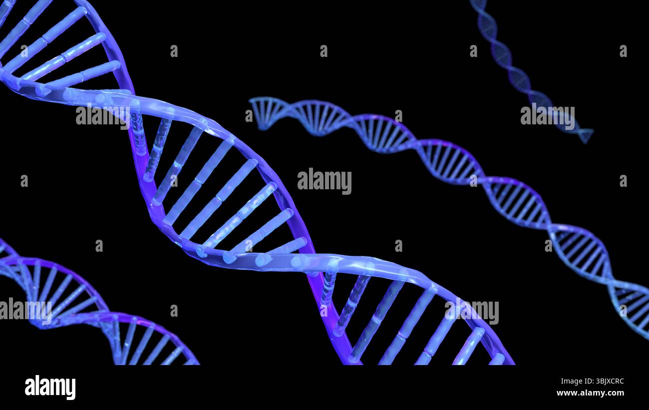 Nucleic acid. DNA. Double helix. Isolated. Strand. Glassmorphism. 3d ...