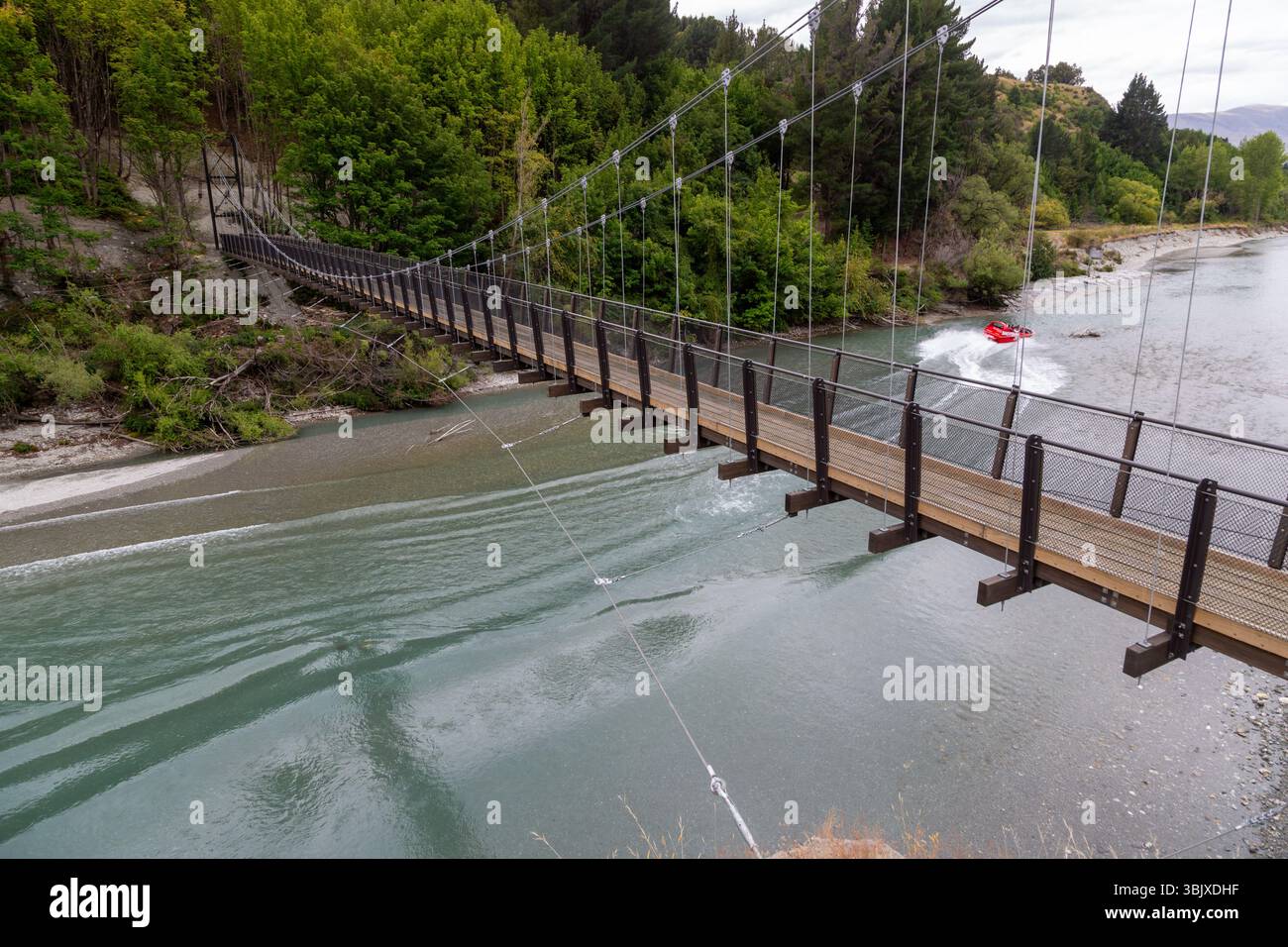 The new 90-metre Kimi-ākau suspension bridge, spanning the Shotover ...