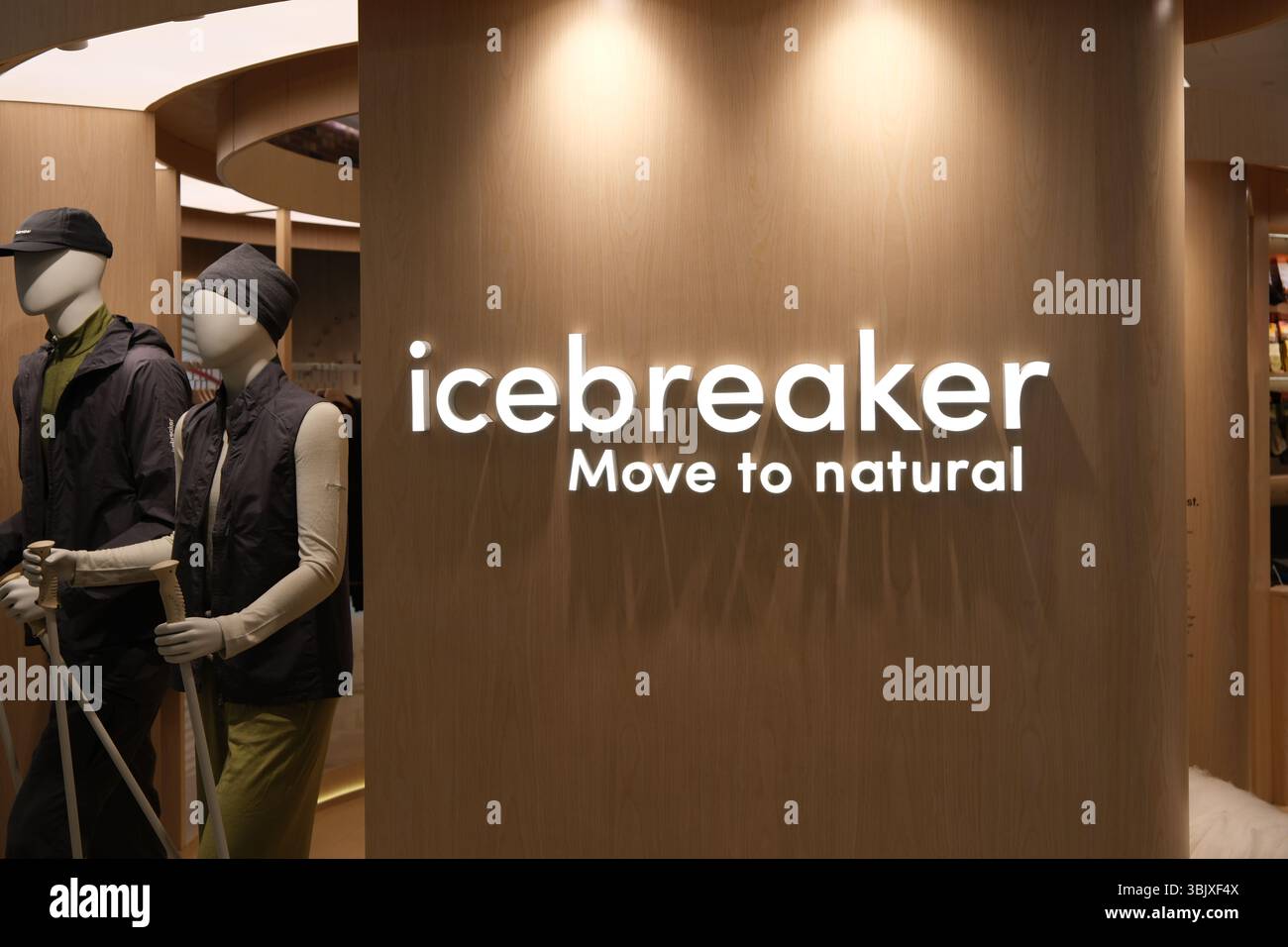 Shanghai,China-March 29th 2025: Icebreaker clothing store brand logo ...