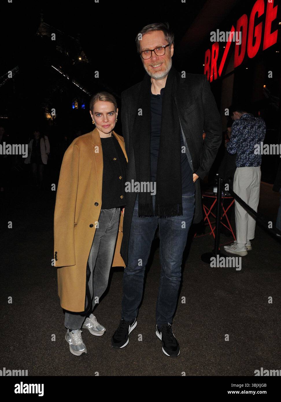 Mircea Monroe and Stephen Merchant at the "Guys & Dolls" play press ...