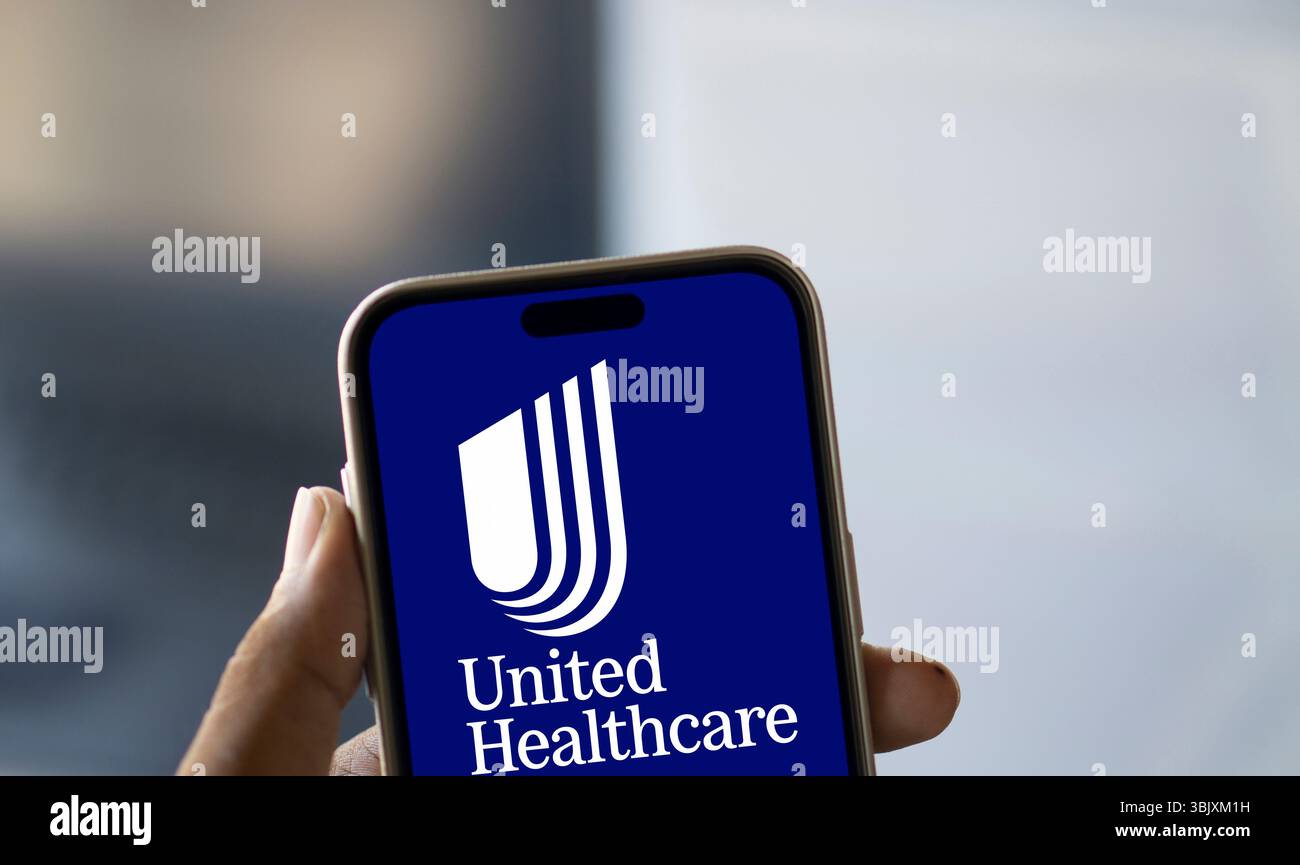 Dhaka, Bangladesh- 06 Dec 2024: UnitedHealthcare logo is displayed on ...