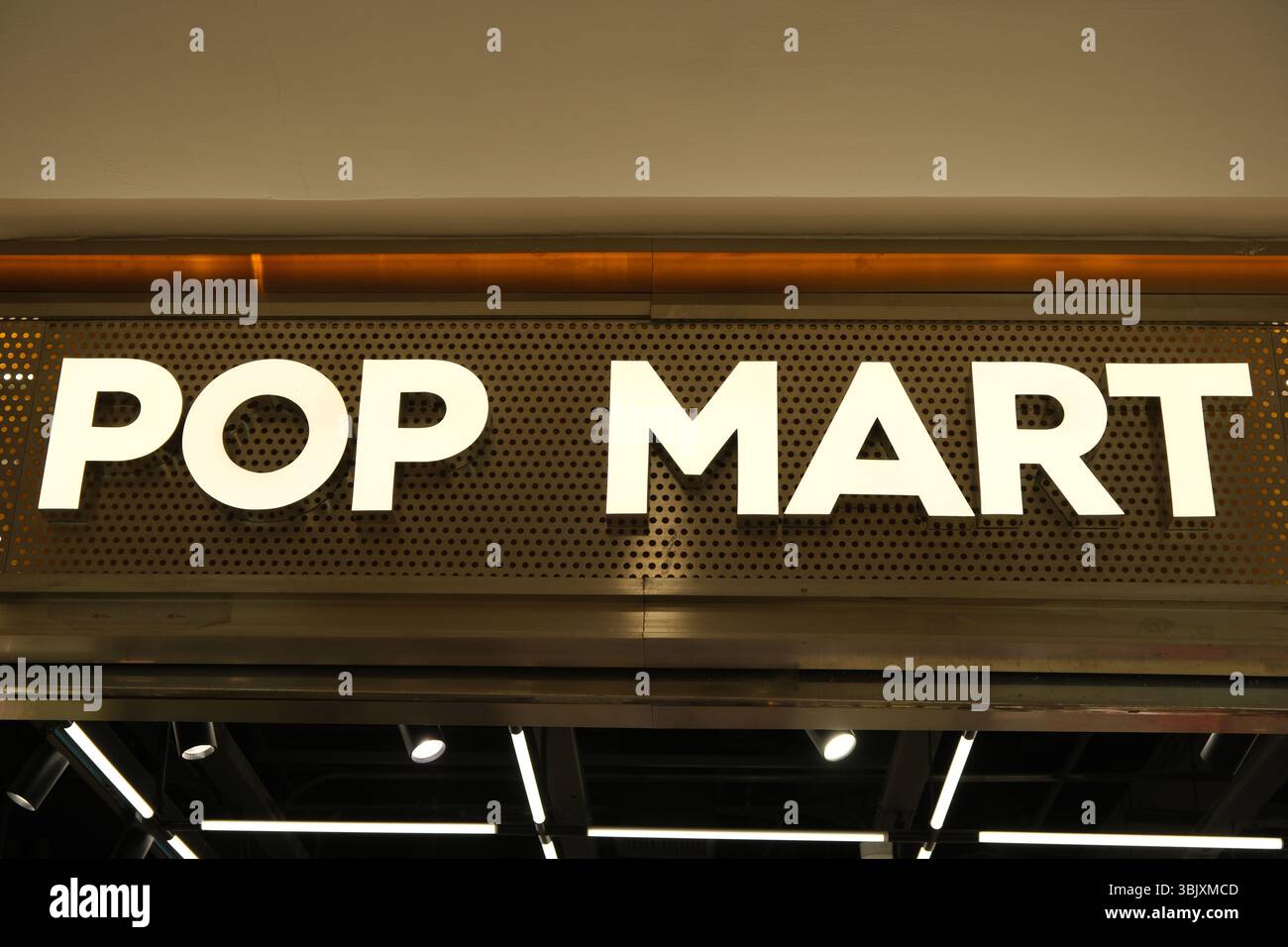 Shanghai,China-April 6th 2025: POP MART brand company logo on store ...