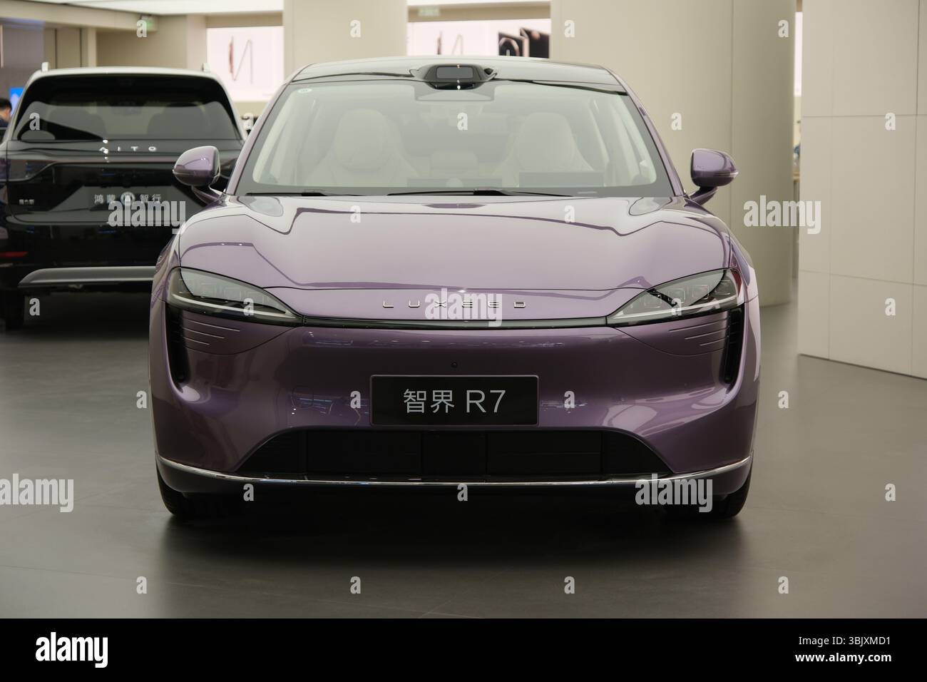 Shanghai,China-April 6th 2025: HUAWEI Luxeed R7 electric car front view ...