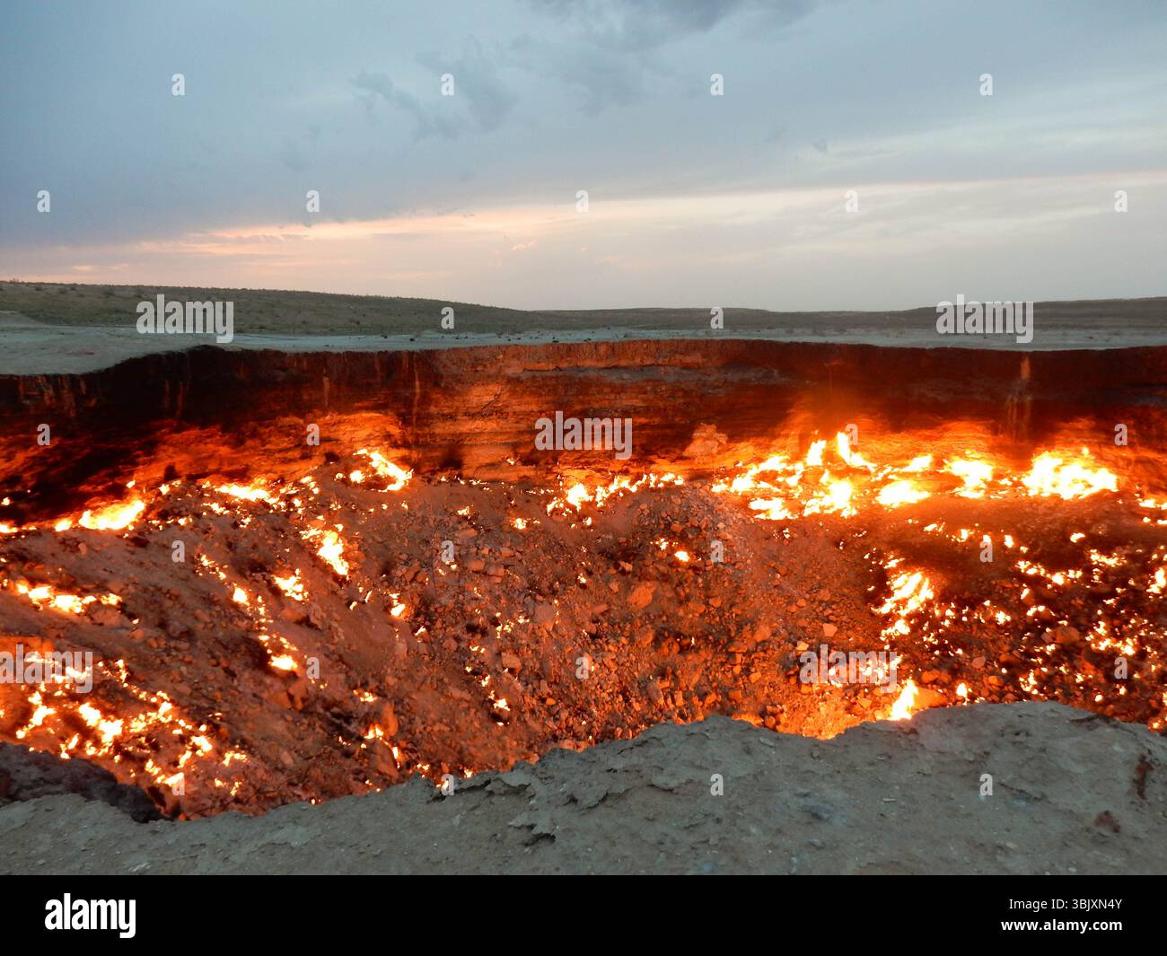 Darvaza Gas Crater aka the Door to Hell in the Karakum Desert of ...