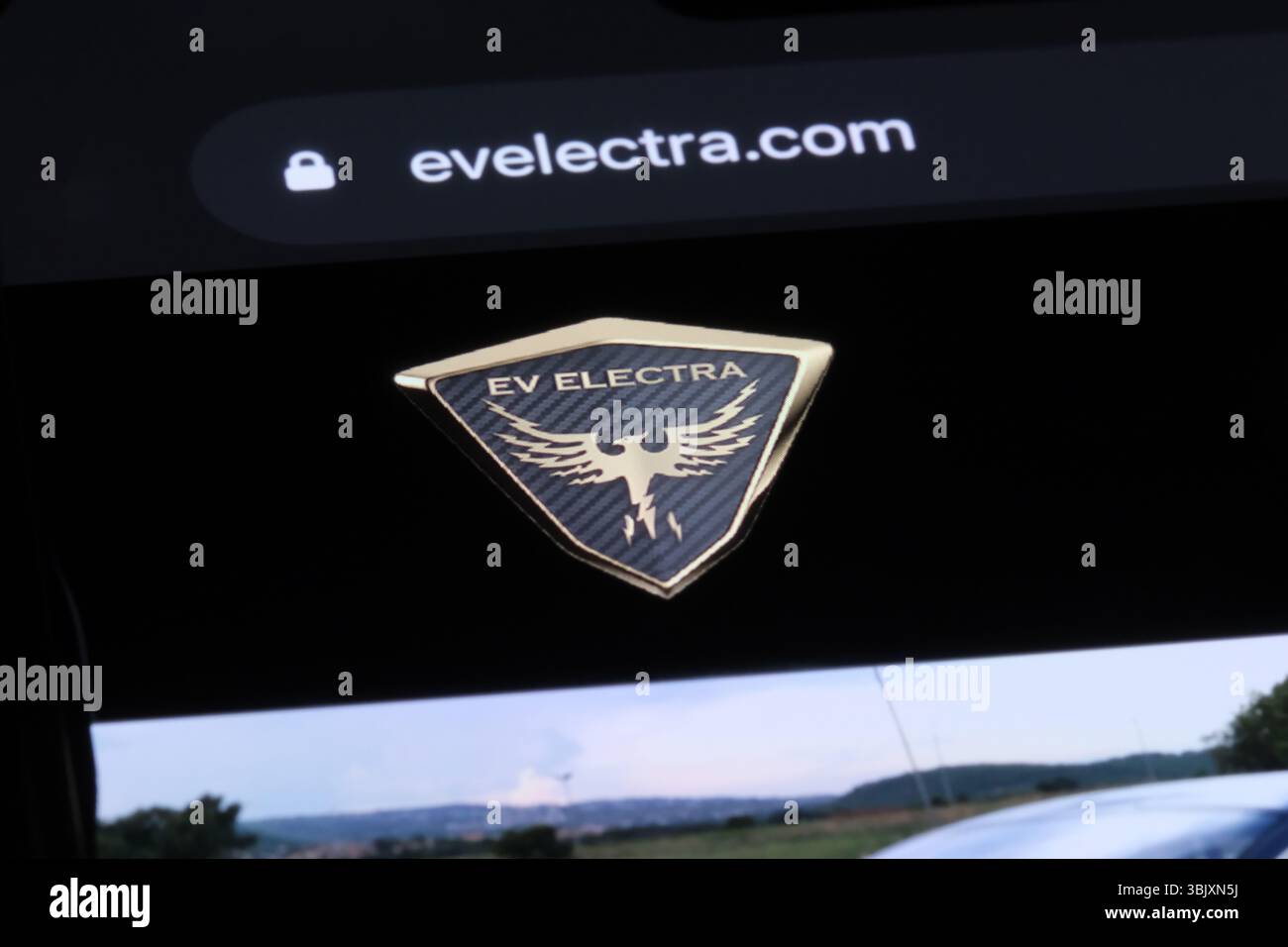 Shanghai,China-June 12th 2025: EV Electra company brand logo on website ...