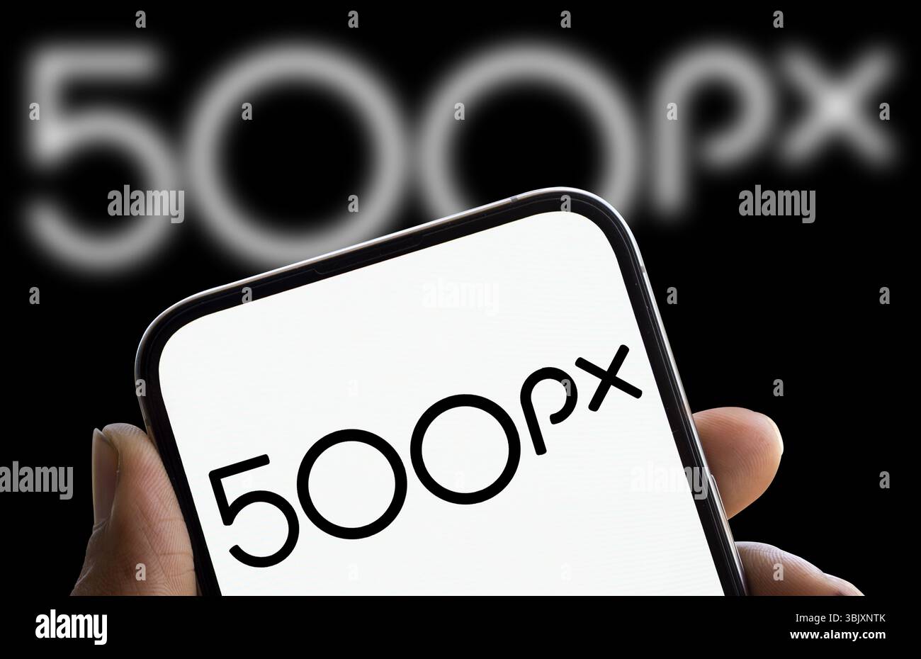 Dhaka, Bangladesh- 9 Dec 2024: 500px logo is displayed on smartphone ...