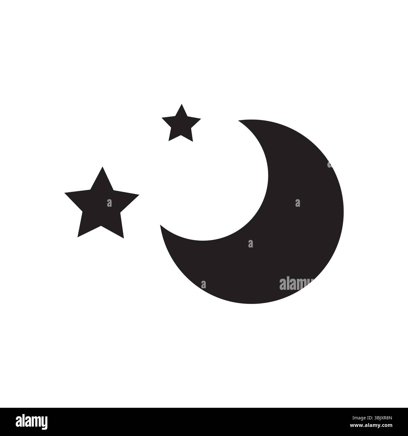 Moon star symbol. Night sky icon. Crescent shape graphic. Vector ...