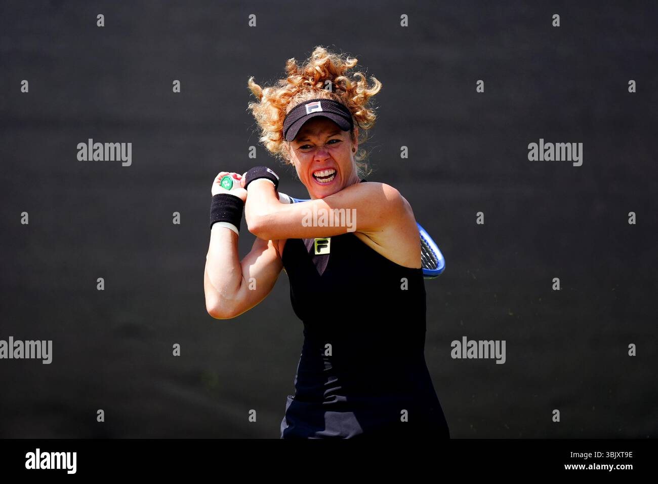 Laura Siegemund in action against Rebecca Sramkova on day two of the ...