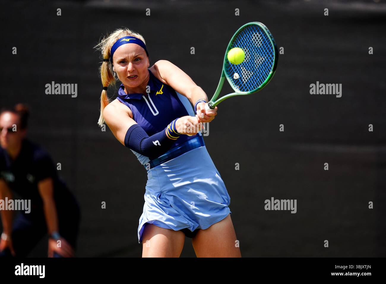 Rebecca Sramkova in action against Laura Siegemund on day two of the ...